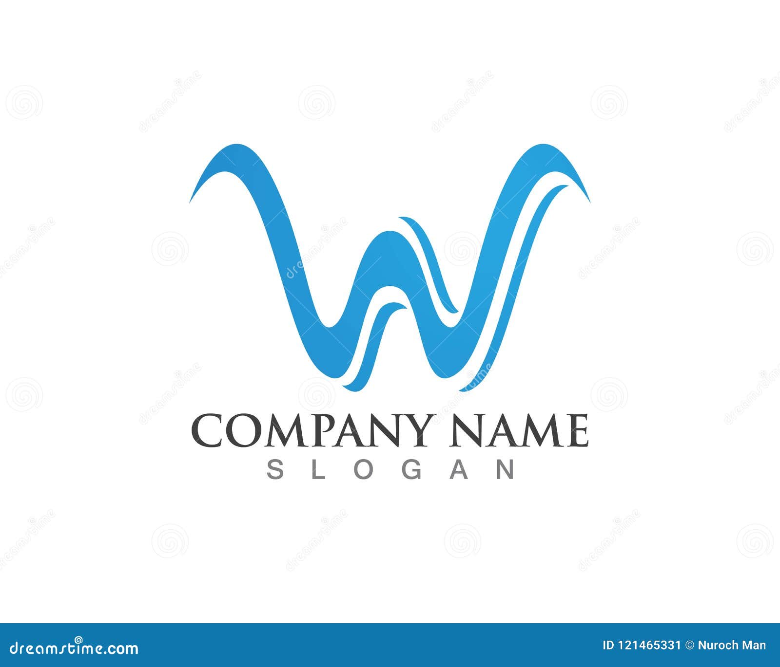 W Letter,water Wave Logo Template Stock Vector - Illustration of beach ...