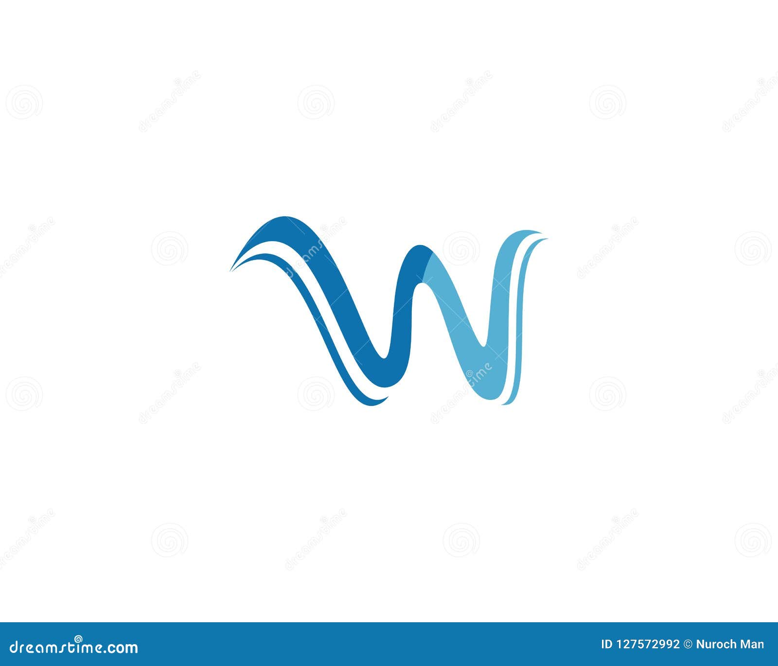 W Letter Wave Logo Template Vector Illustration Stock Vector ...