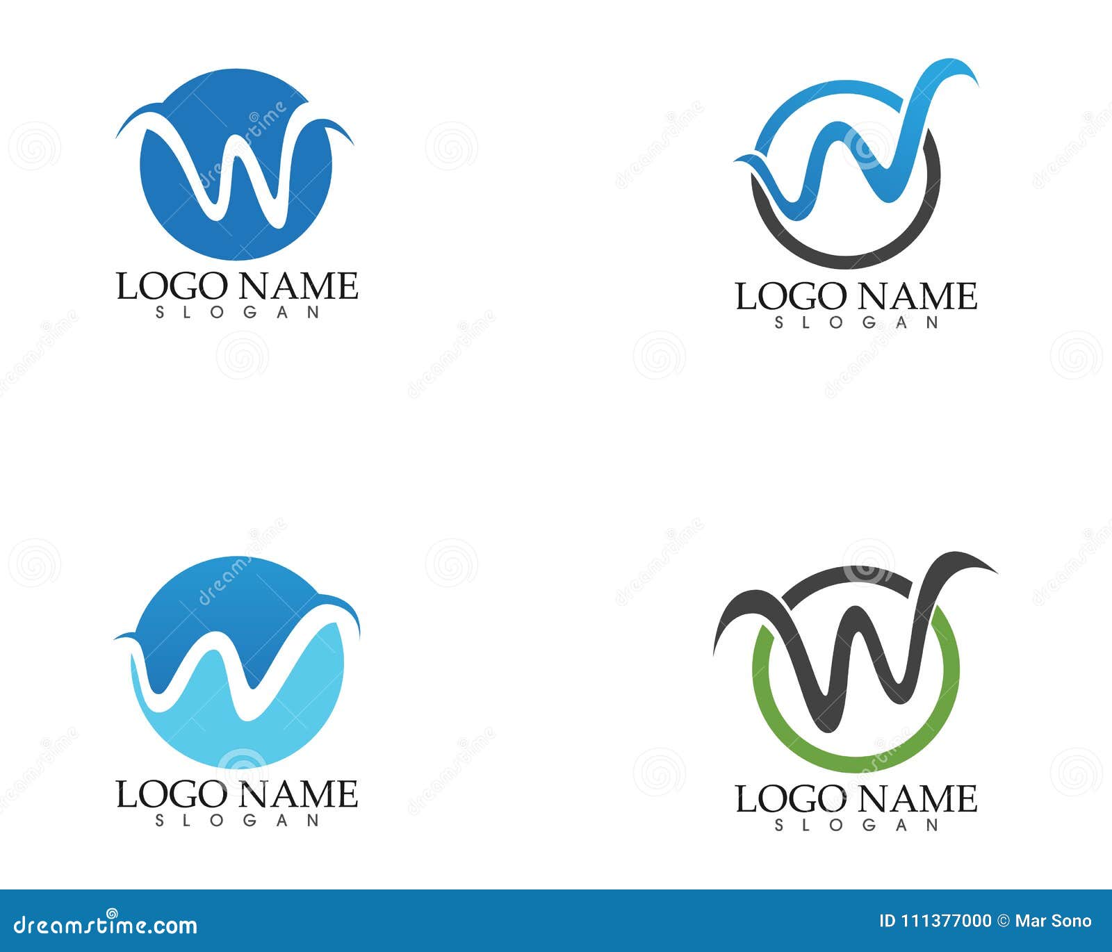 W Letter Wave Logo Template Vector Illustration Stock Vector ...