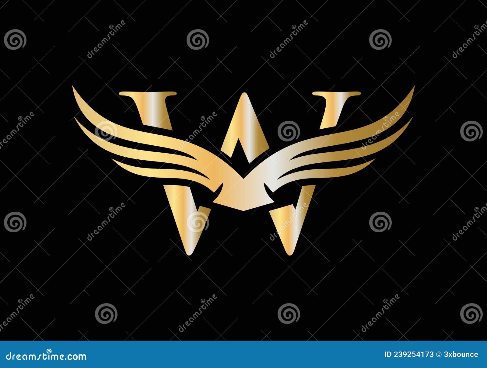 W Letter Wing Logo Design. Initial Flying Wing W Letter Logo Stock ...