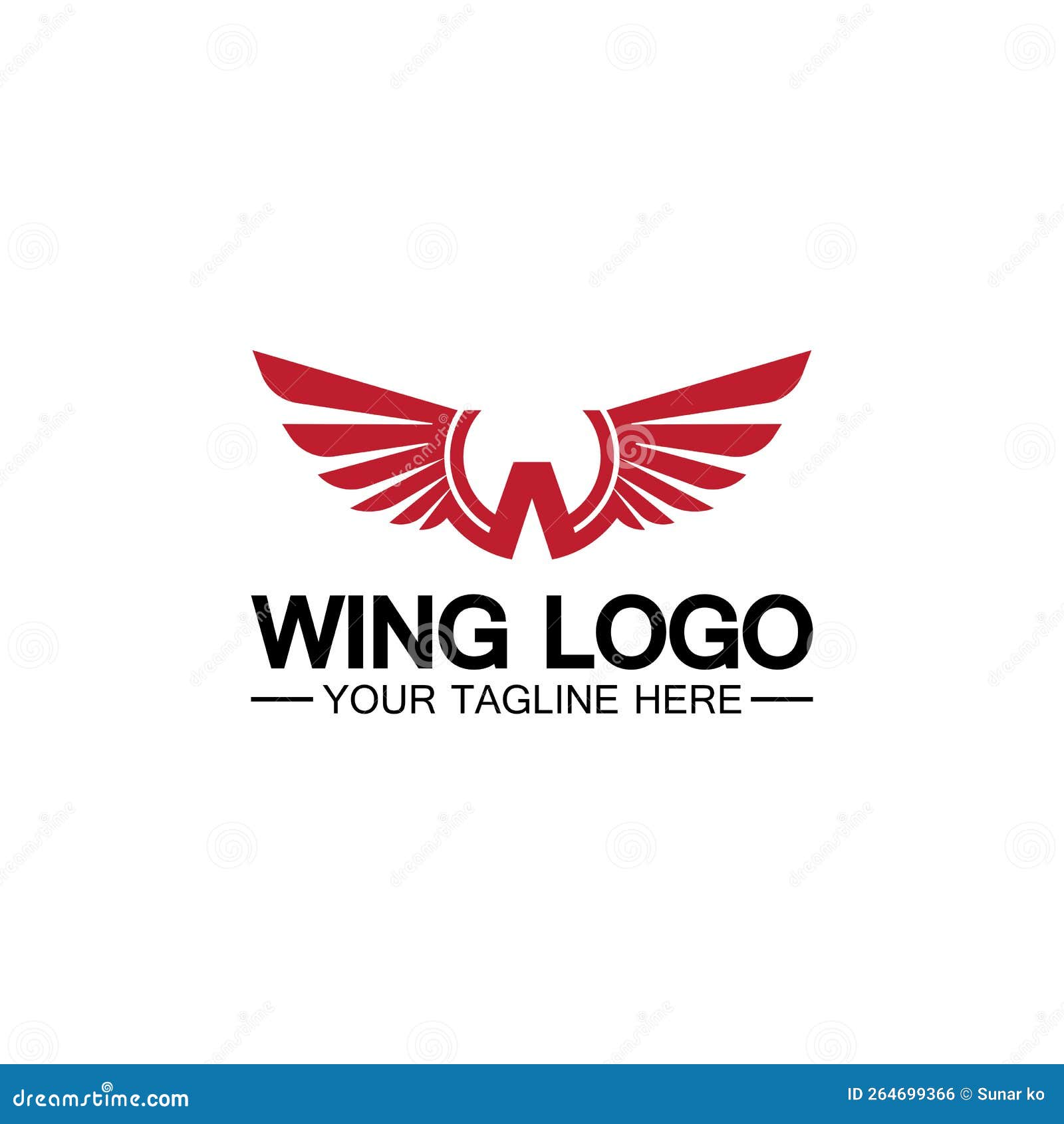 W Letter for Wings Logo Design, Combination W Letter and Wings Stock ...