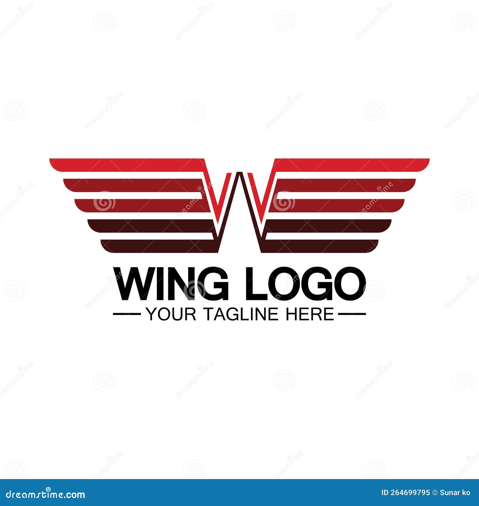 W Letter for Wings Logo Design, Combination W Letter and Wings Stock ...