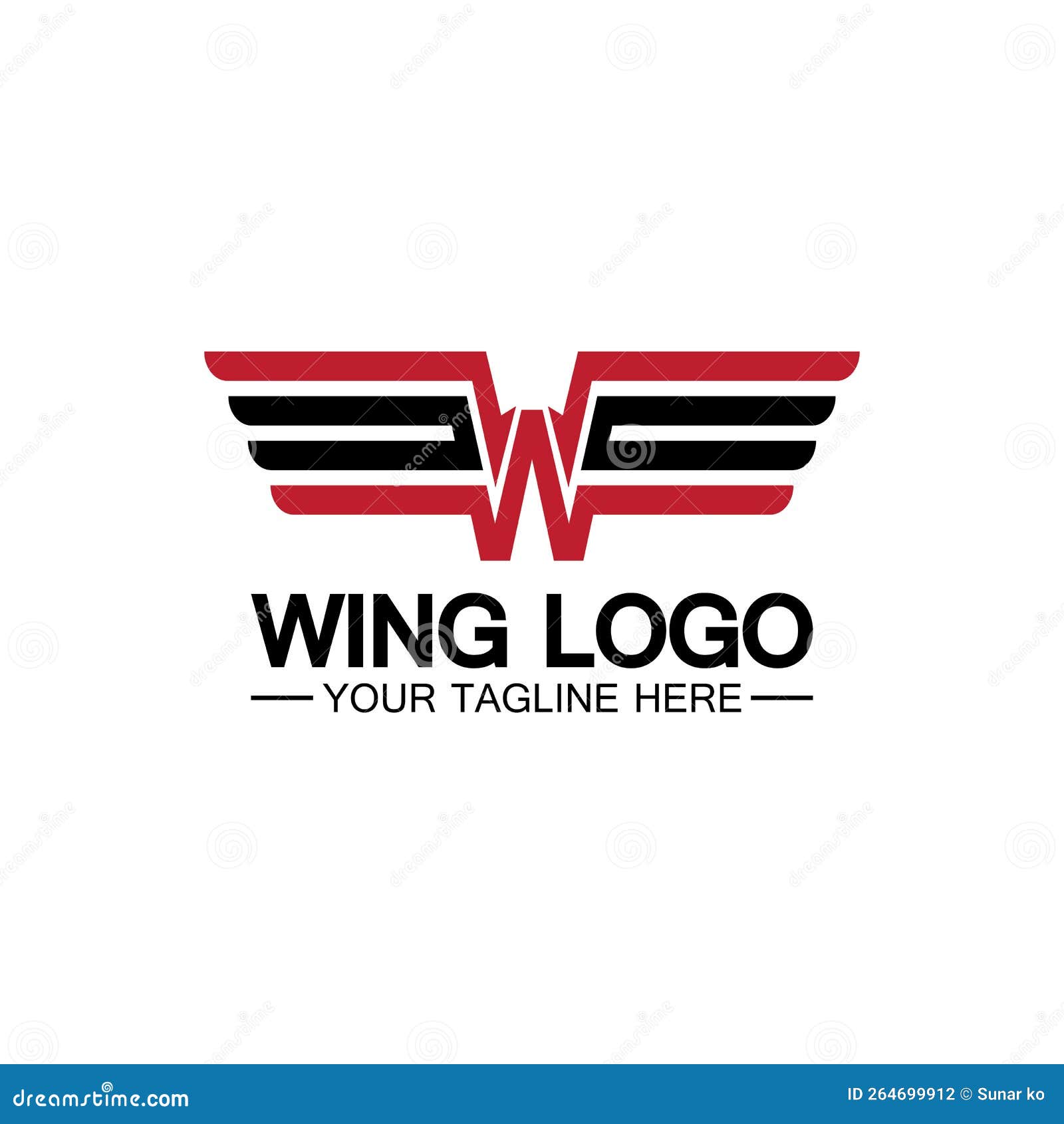 W Letter for Wings Logo Design, Combination W Letter and Wings Stock ...