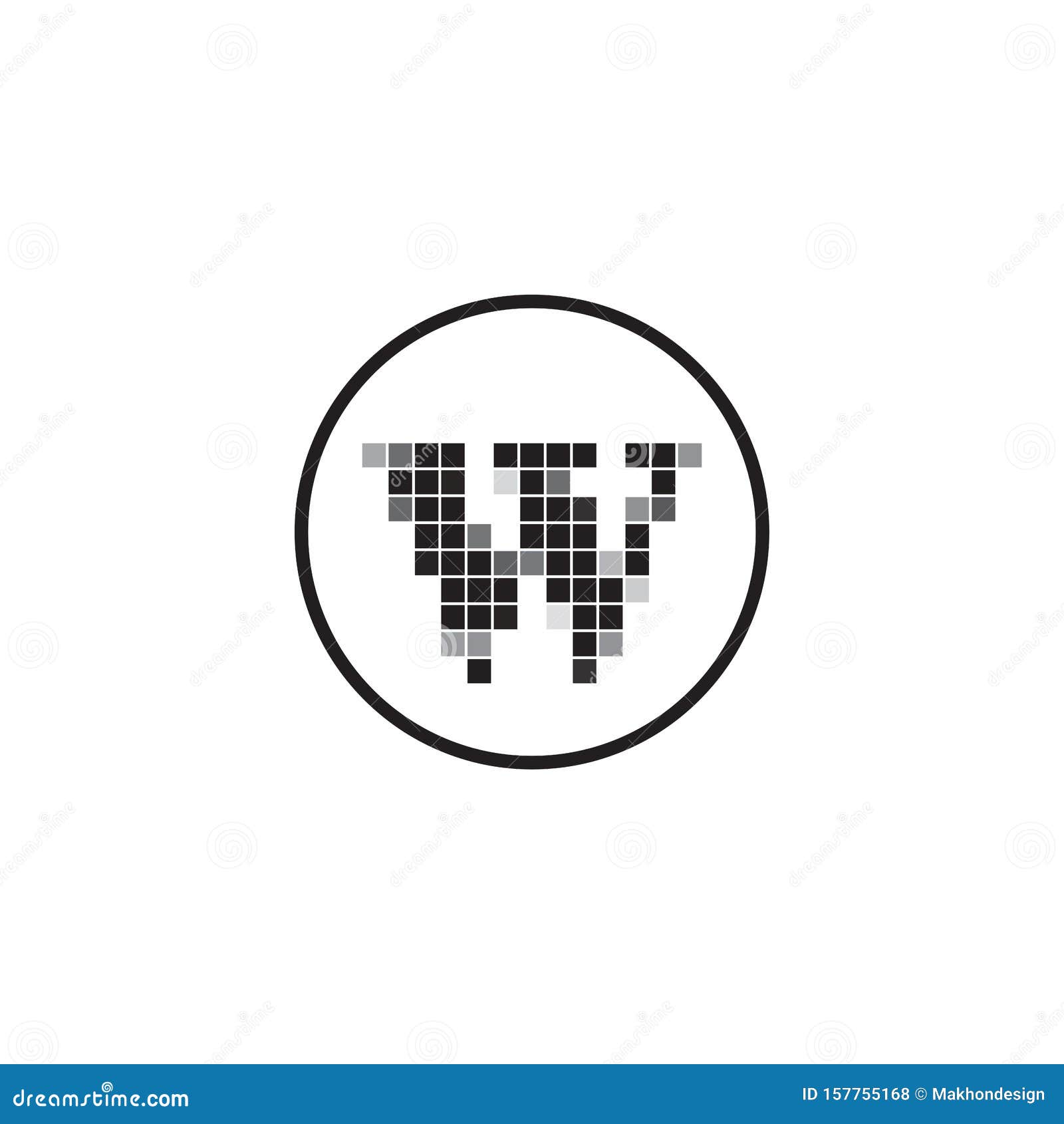 W Lettera Pixel Motion Design Dei Logo, Pixel W Letter Vector Design ...