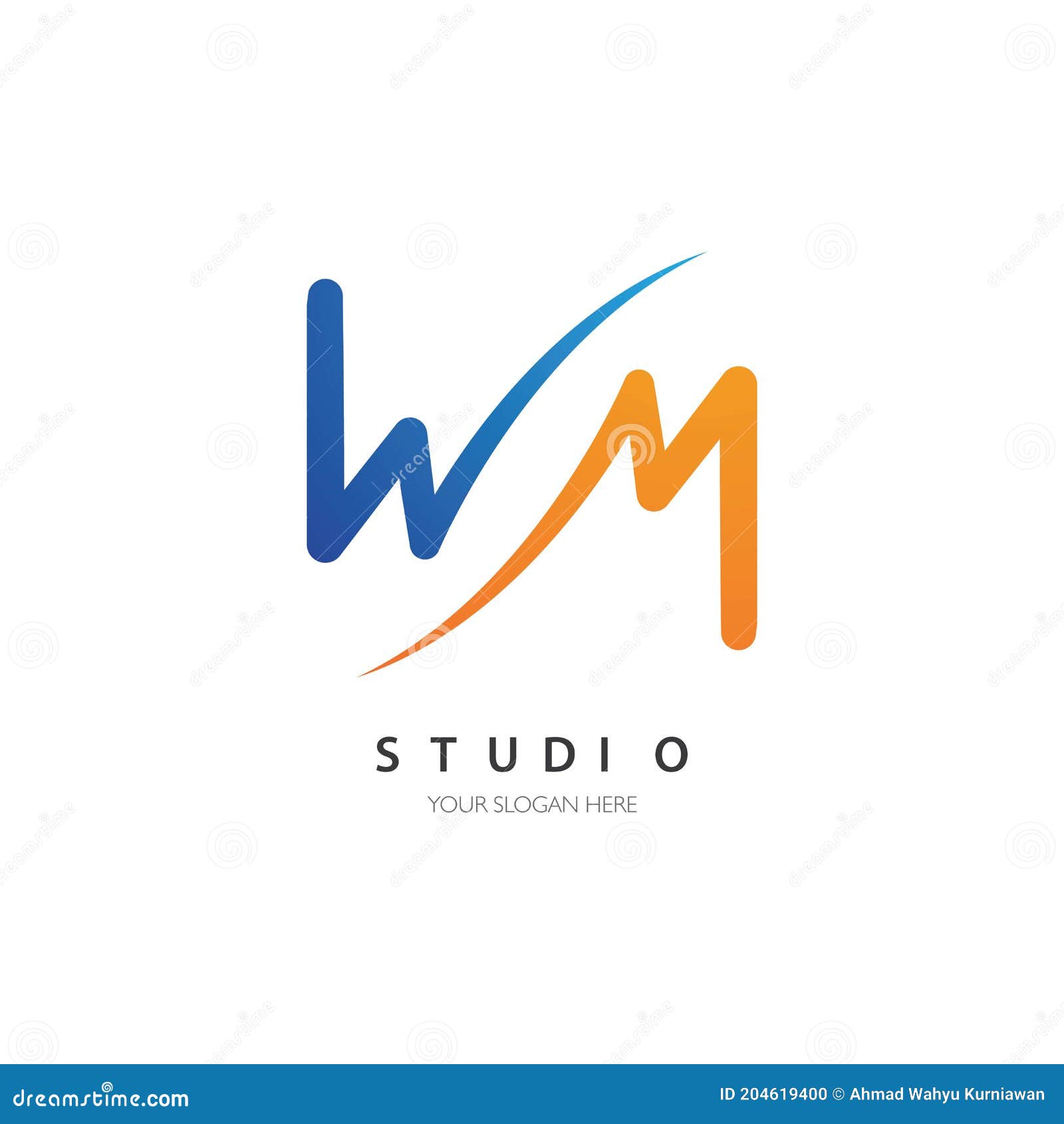 W M letter stock vector. Illustration of logo, alphabet - 204619400