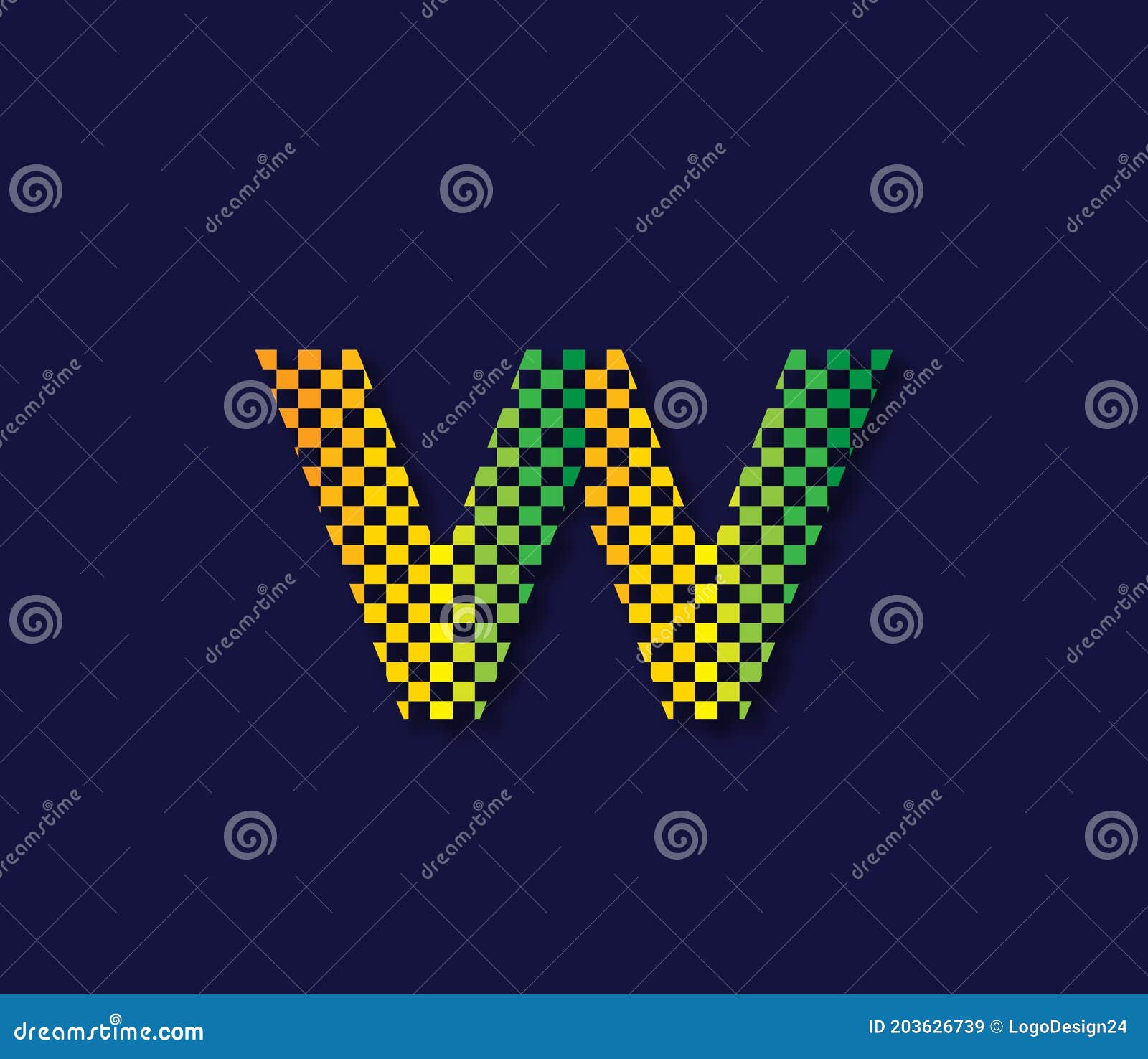 W Megapixels Creative Logo Design Concept Stock Vector - Illustration ...