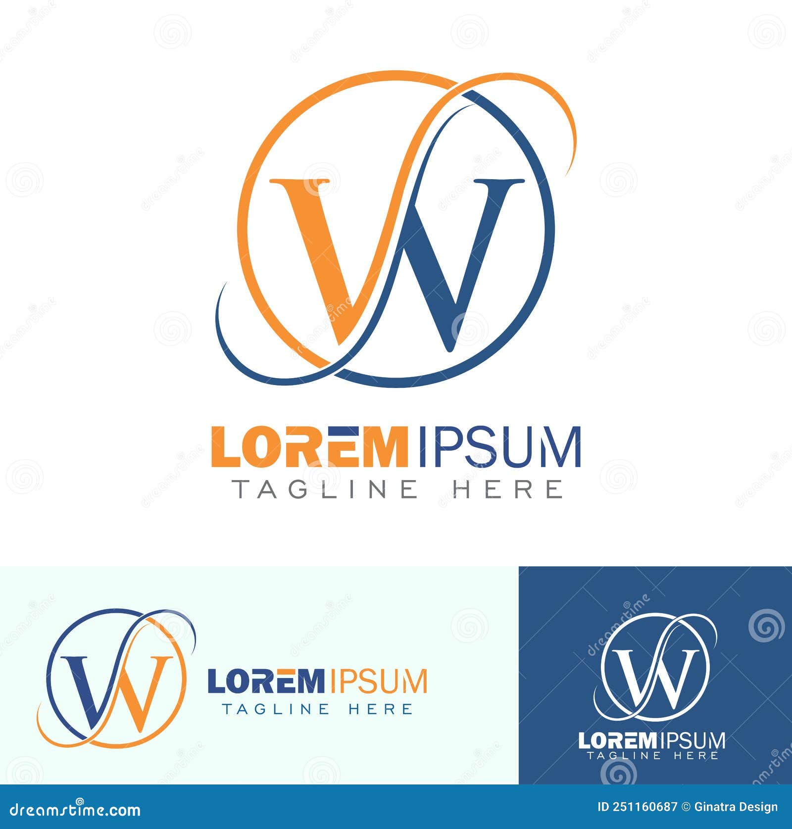 W Monogram Initial Logo Sign Stock Vector - Illustration of alphabet ...