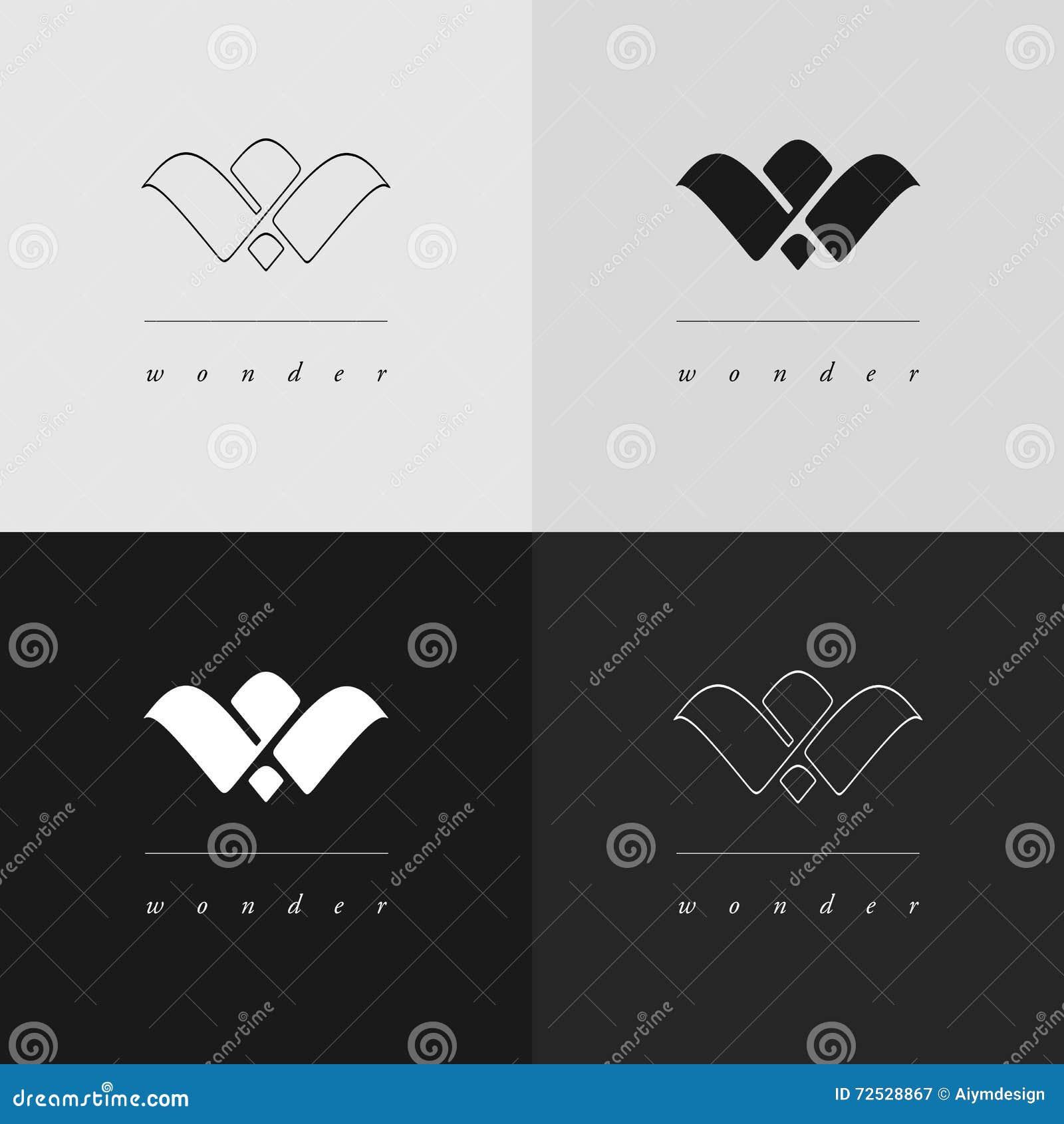 W monogram logo design stock vector. Illustration of company - 72528867