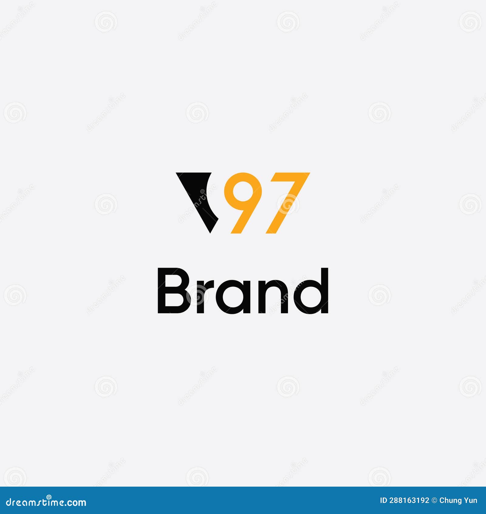 Number 97 Monogram Logo Design Stock Illustration - Illustration of ...