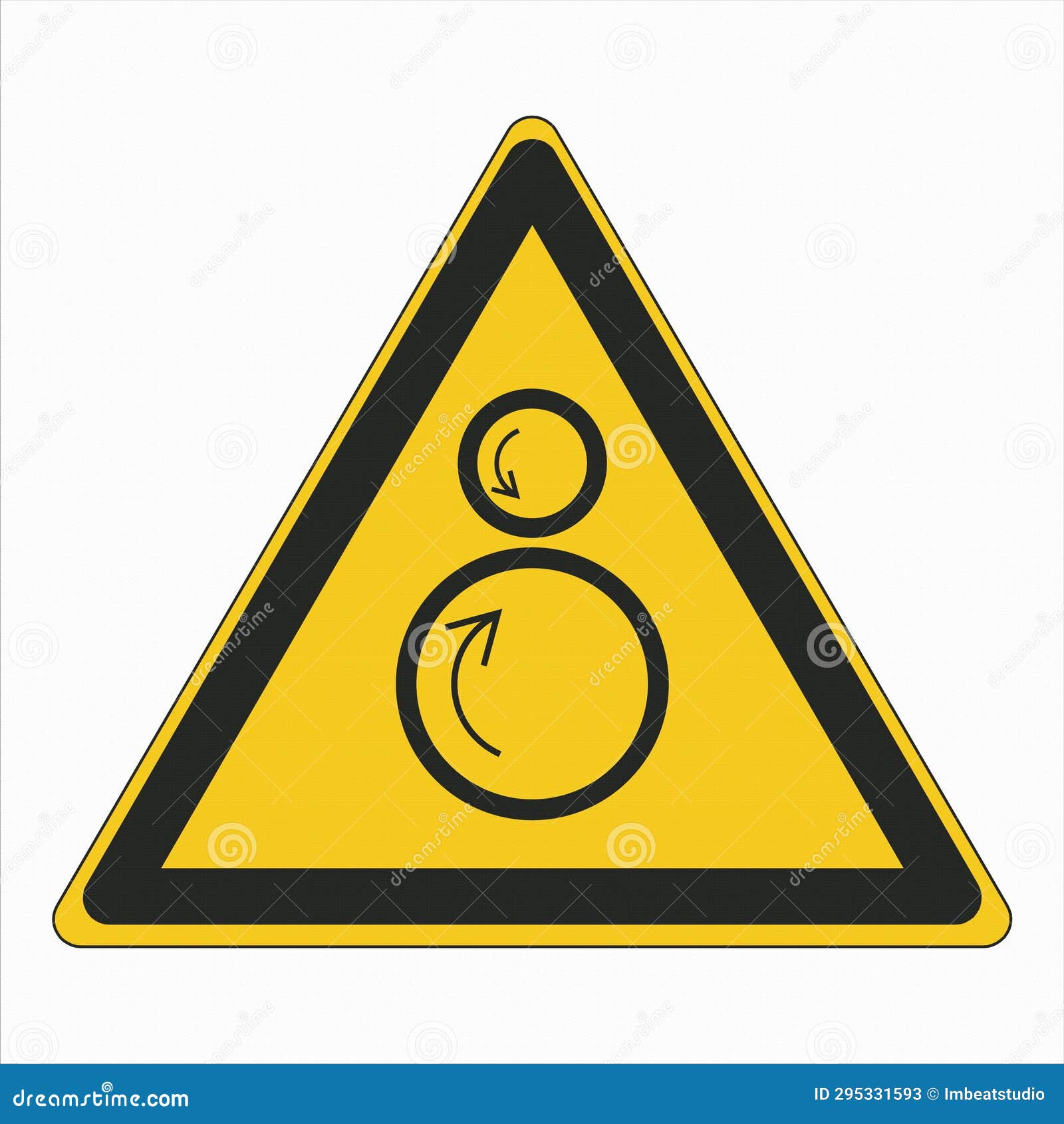 W025 ISO 7010 Registered Safety Signs Warnings Counter Rotating Rollers ...