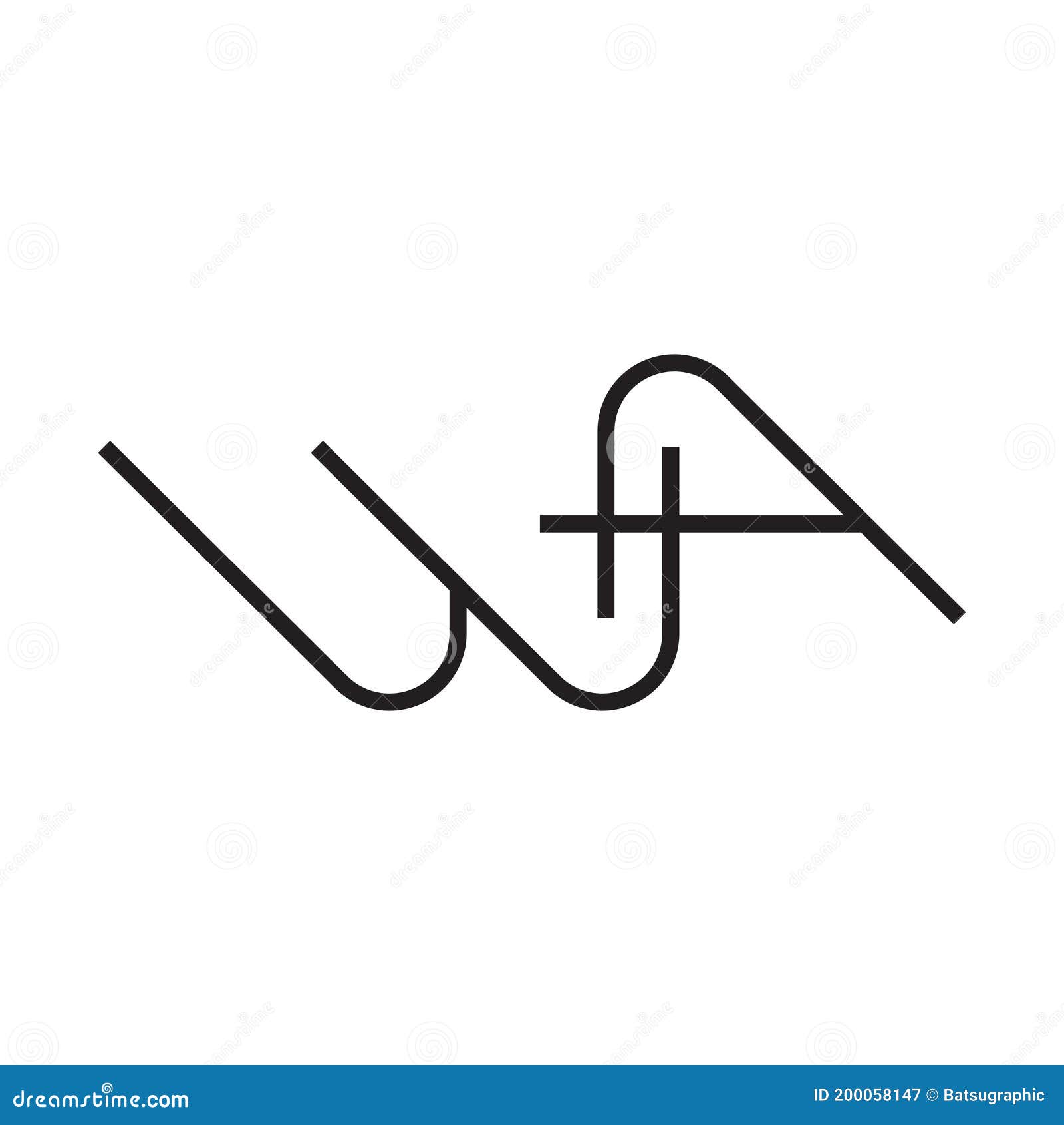 Wa Initial Letter Vector Logo Icon Stock Vector - Illustration of ...