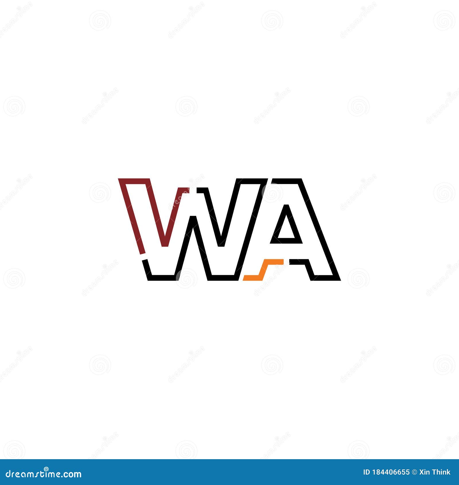 WA Letter Logo Icon Design Template Elements Stock Vector ...