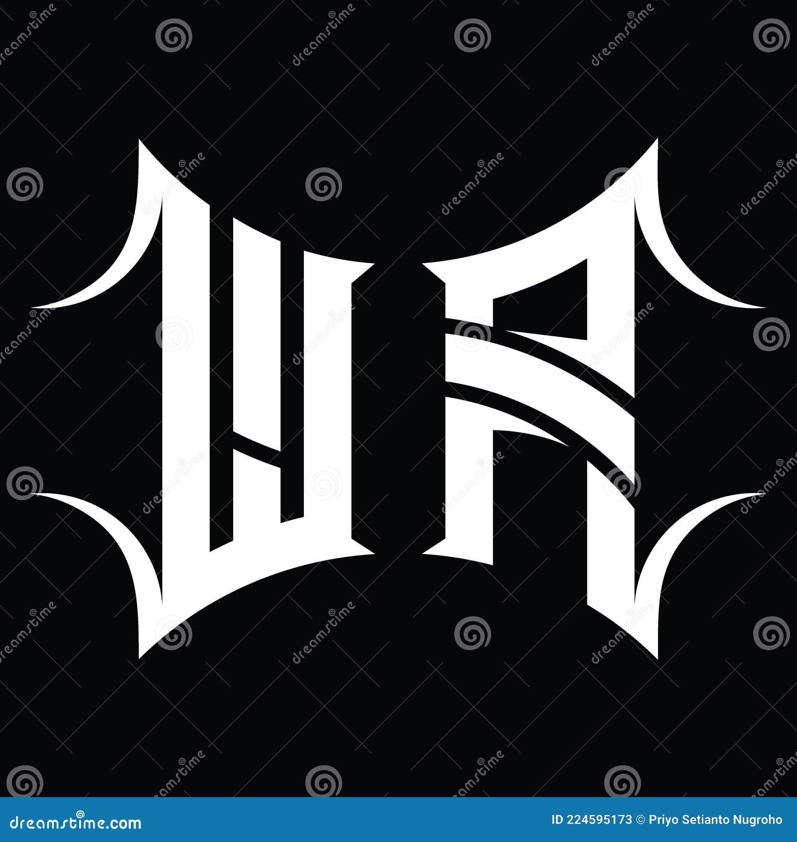 WA Logo Monogram with Abstract Shape Design Template Stock Vector ...