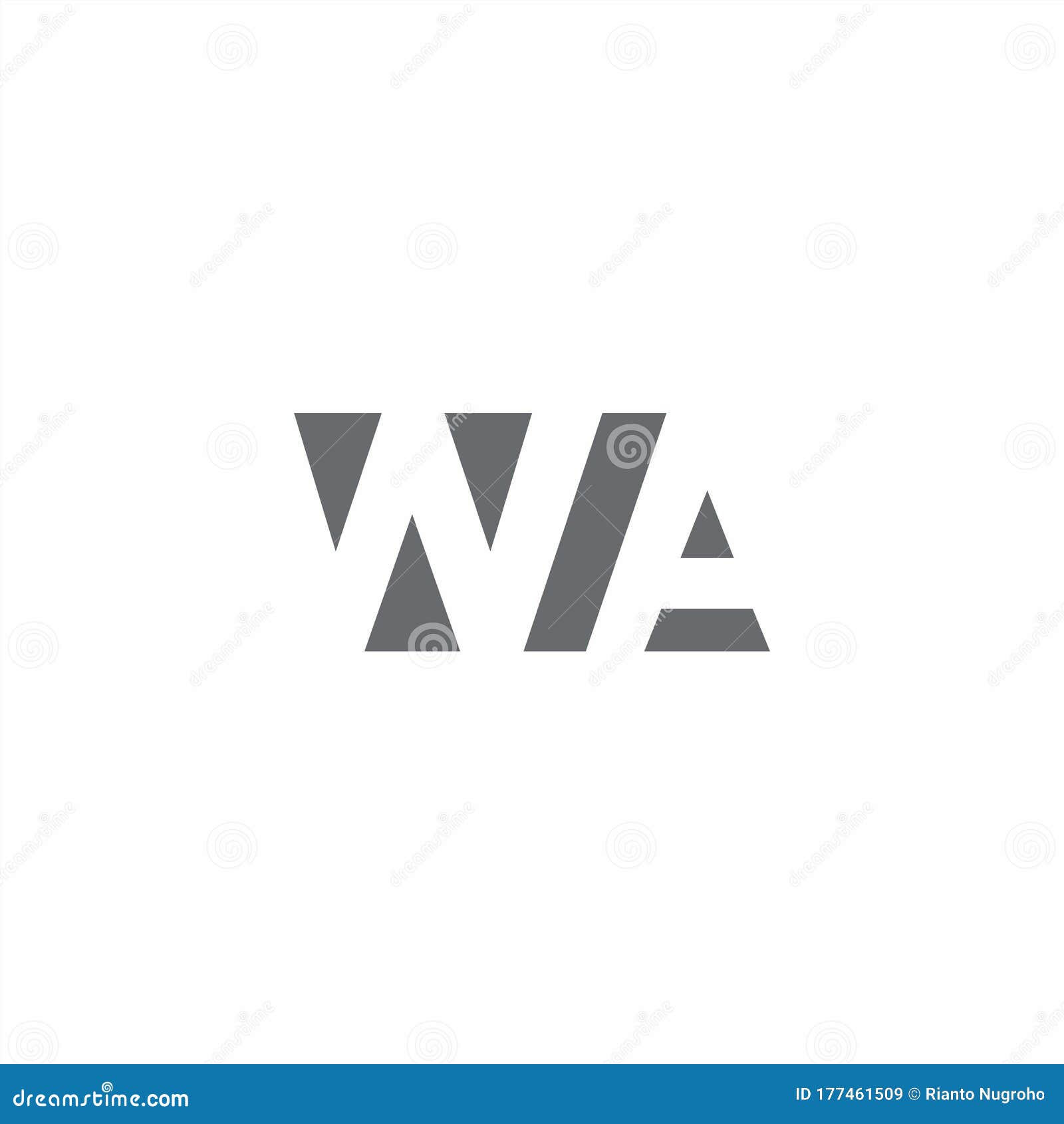 WA Logo Monogram with Negative Space Style Design Template Stock Vector ...