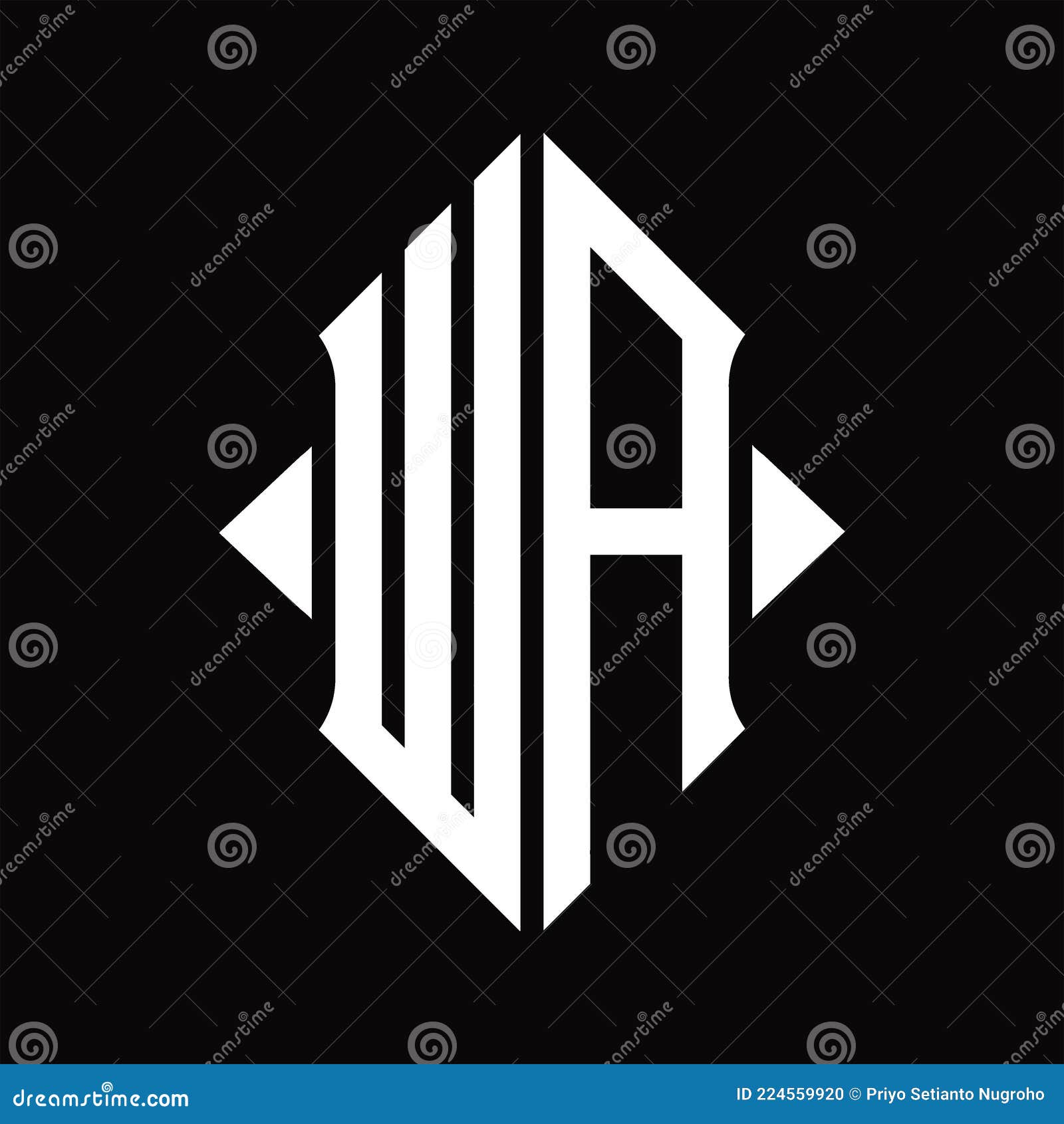 WA Logo Monogram with Shield Shape Isolated Design Template Stock ...