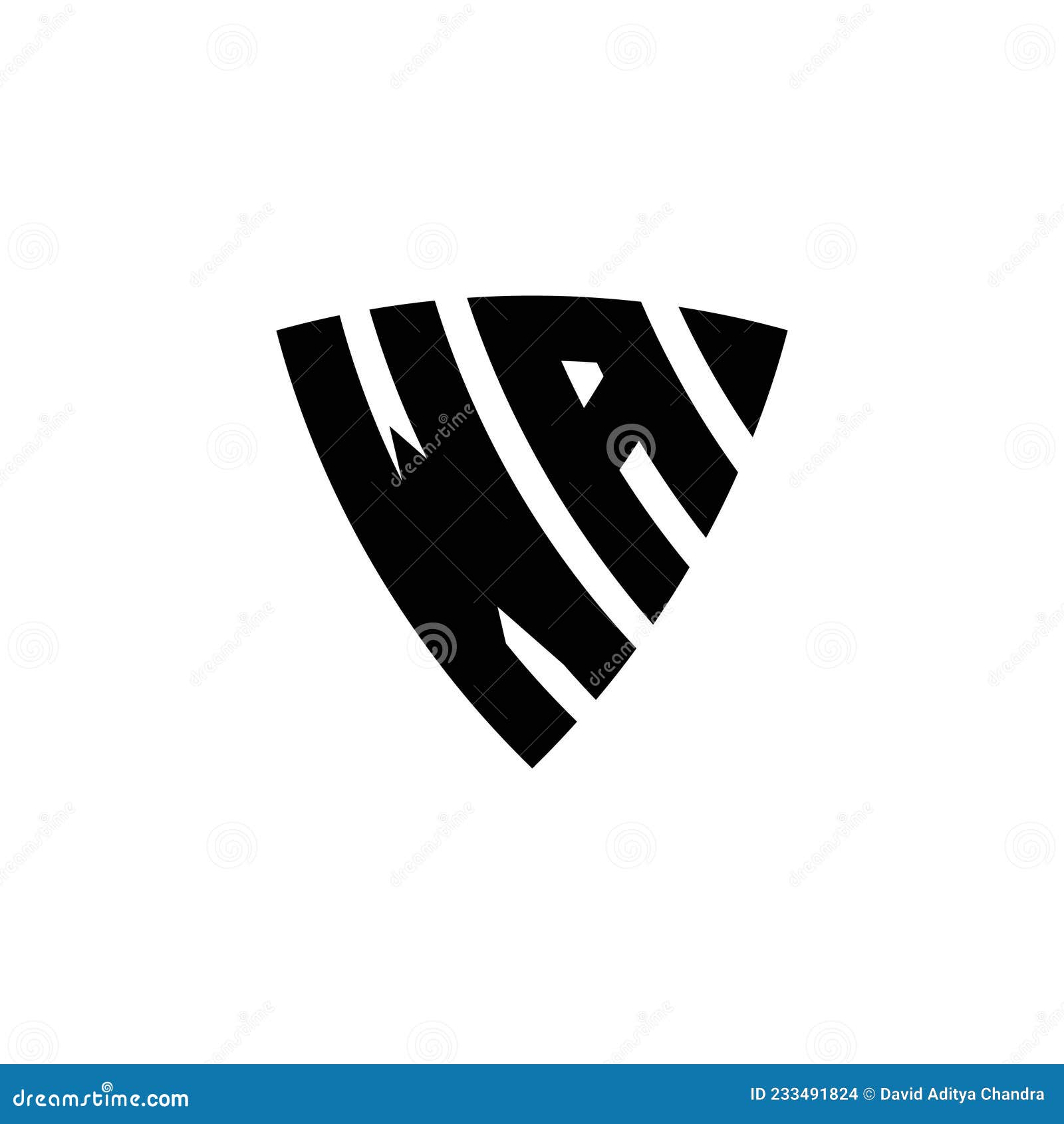 WA Logo Monogram Triangle Shield Style Stock Vector - Illustration of ...