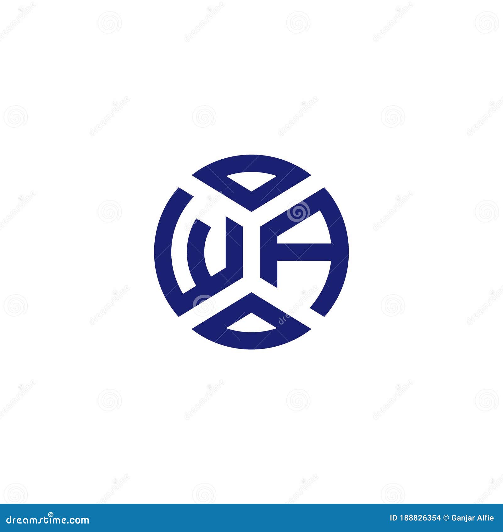 WA Monogram Logo with Abstract Shapes in Modern Style Stock Vector ...