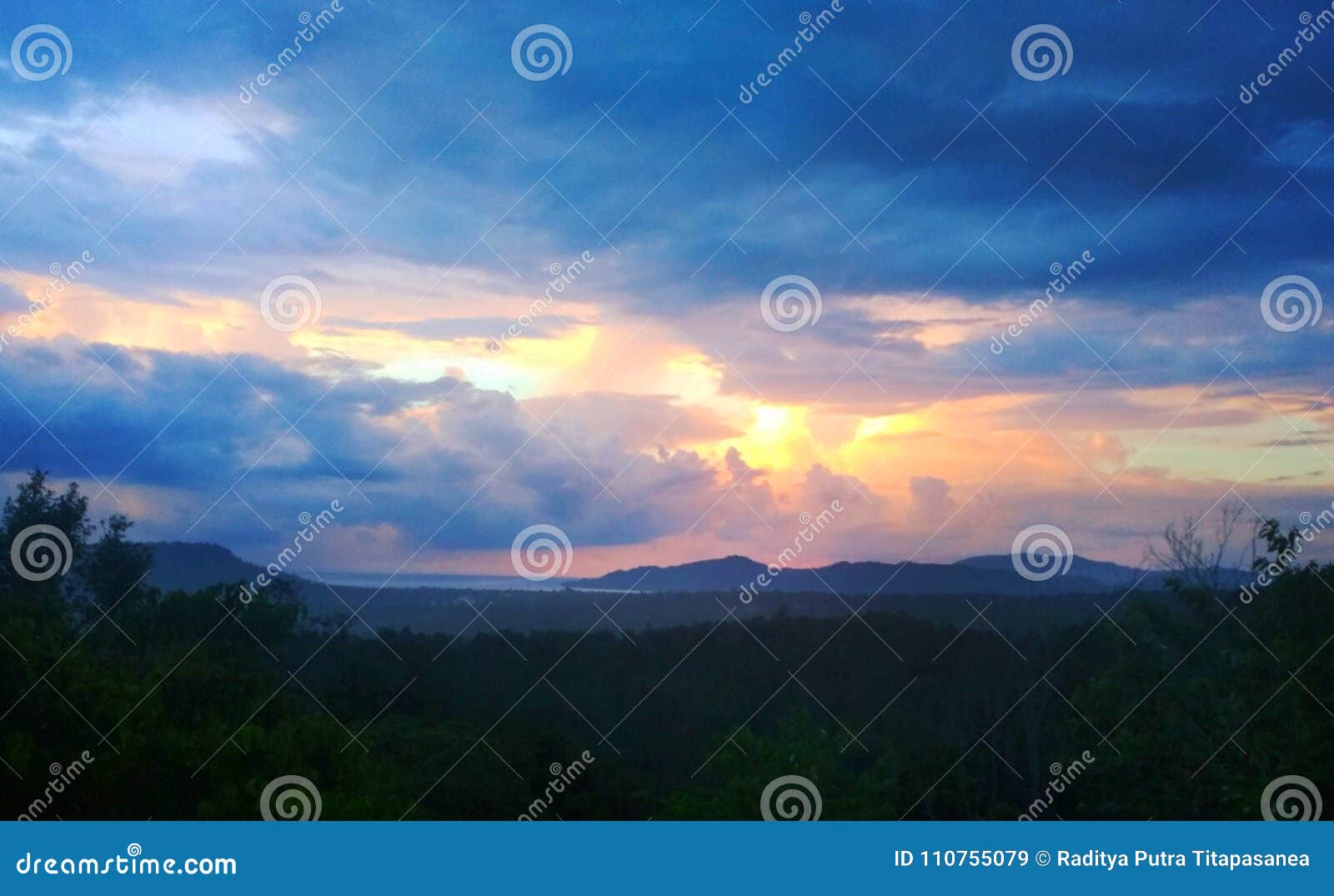 Cloudly stock image. Image of morning, forest, cloud - 110755079