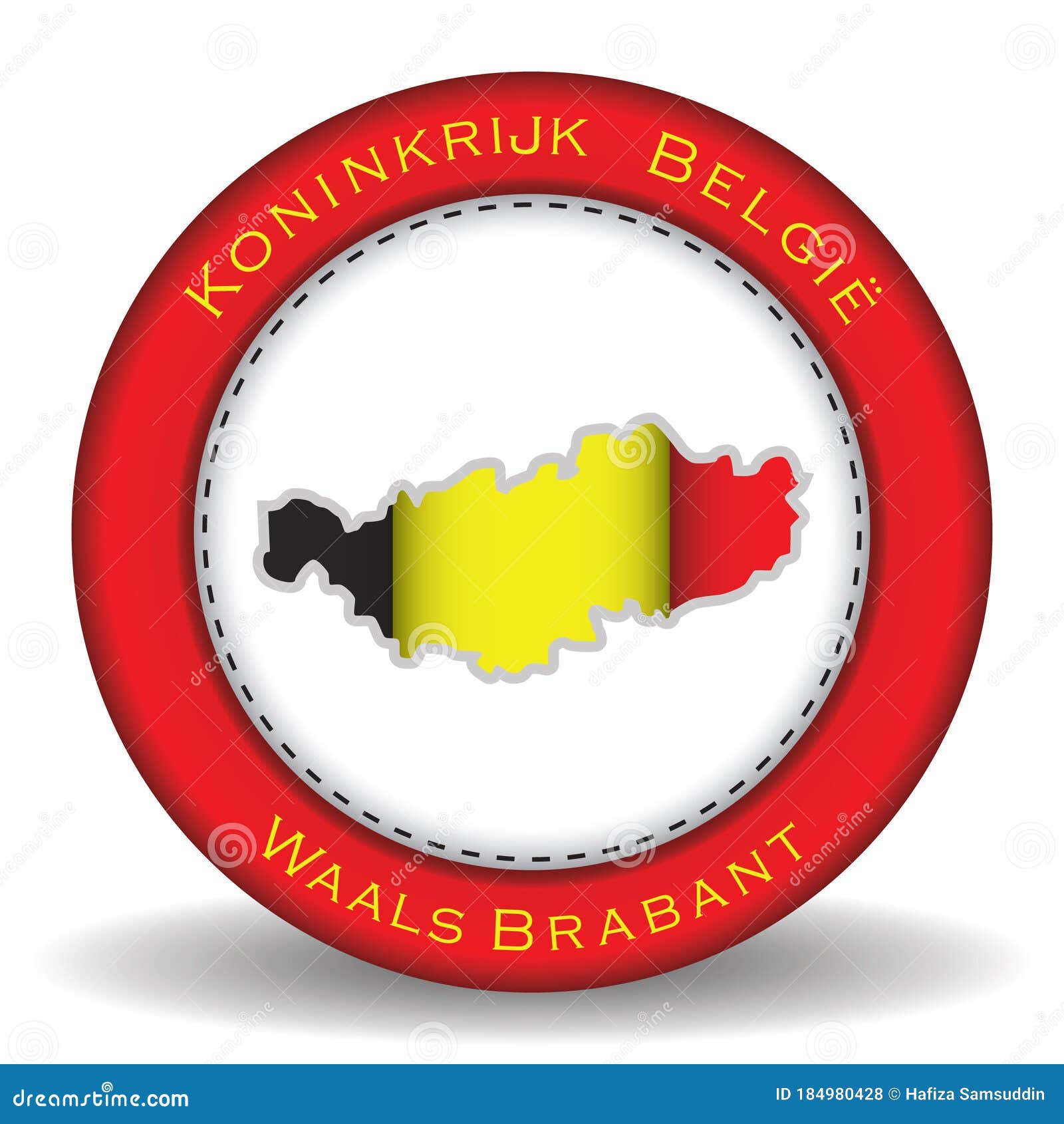 Waals Brabant Map Sticker. Vector Illustration Decorative Design Stock ...
