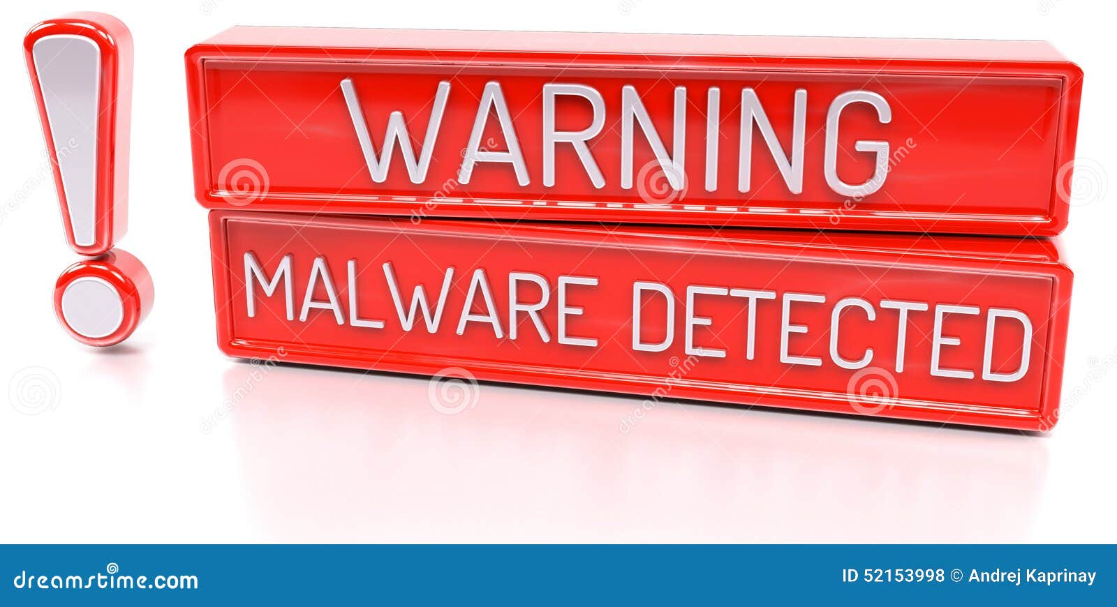 Waarschuwing Ontdekte Malware - 3d Banner, Op Witte Backgrou Stock ...