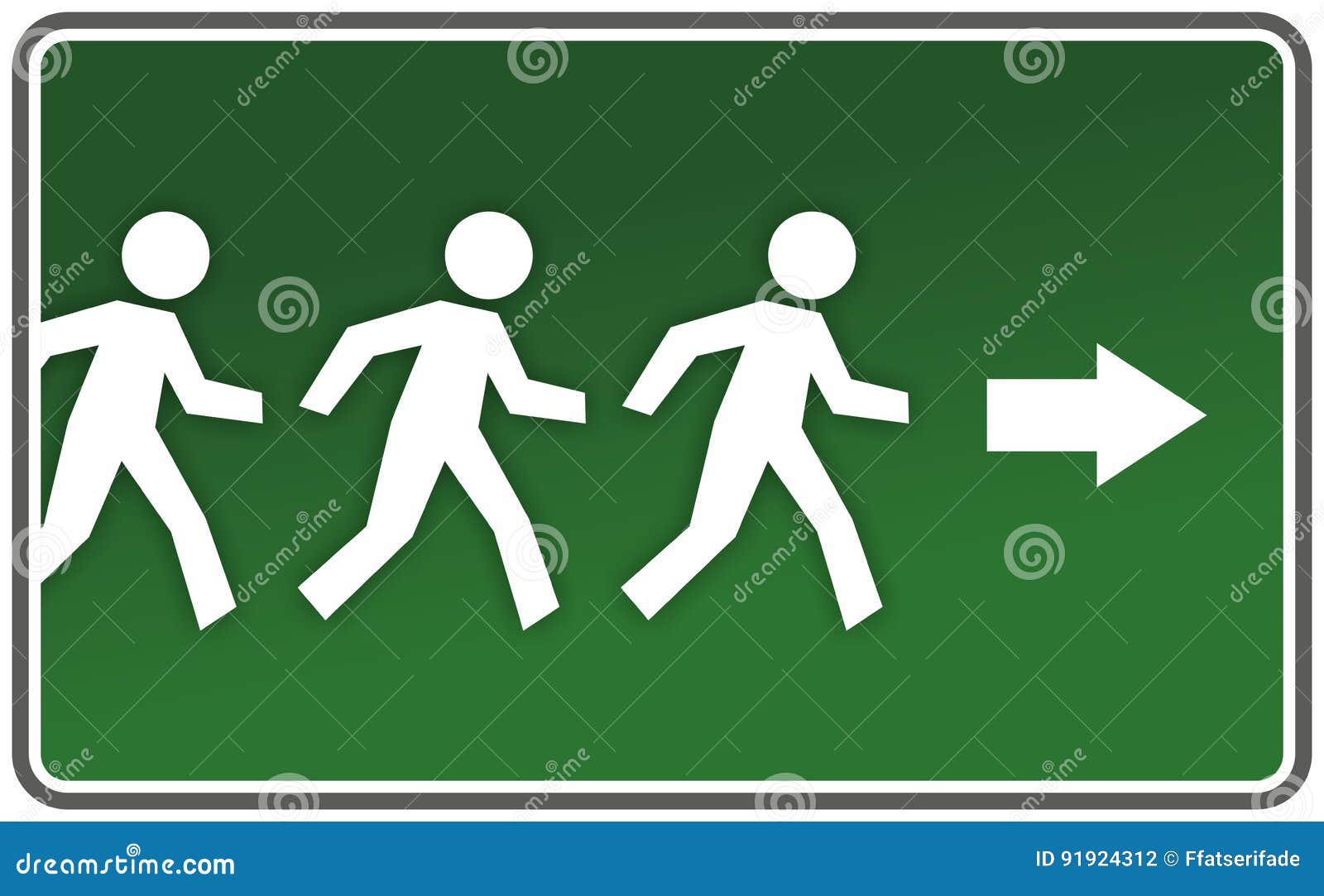 Waarschuwing of Vluchtrouteteken Stock Illustratie - Illustration of ...