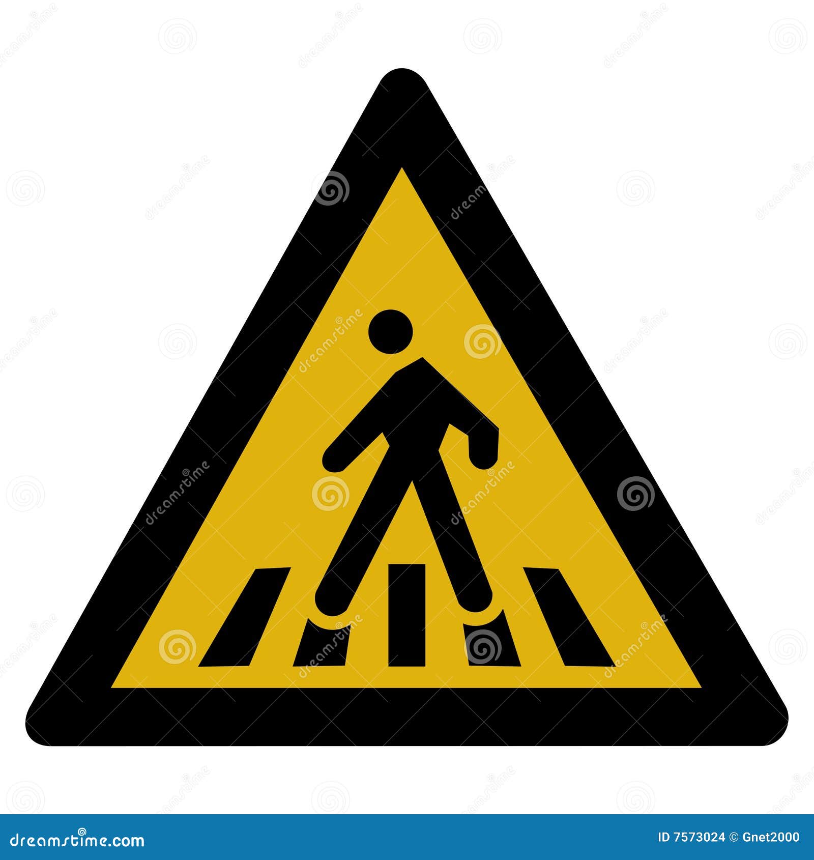 Waarschuwingssein - Voetganger Stock Illustratie - Illustration of ...