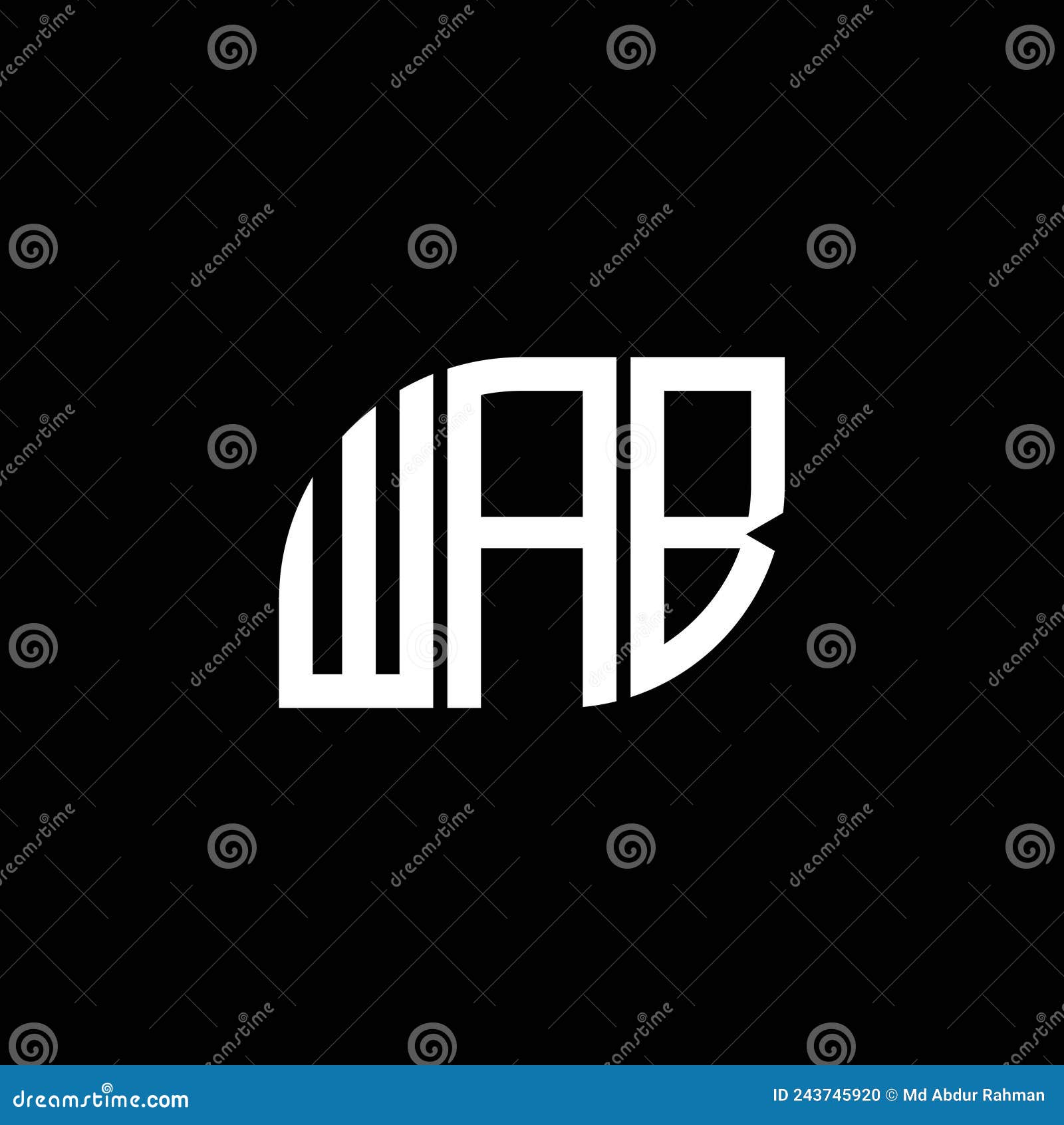 WAB Letter Logo Design On Black Background. WAB Creative Initials ...
