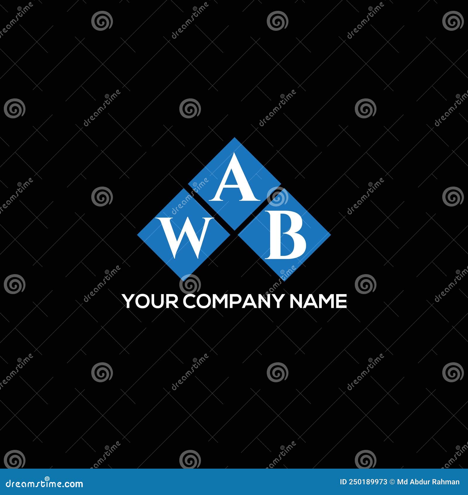 WAB Letter Logo Design On BLACK Background. WAB Creative Initials ...