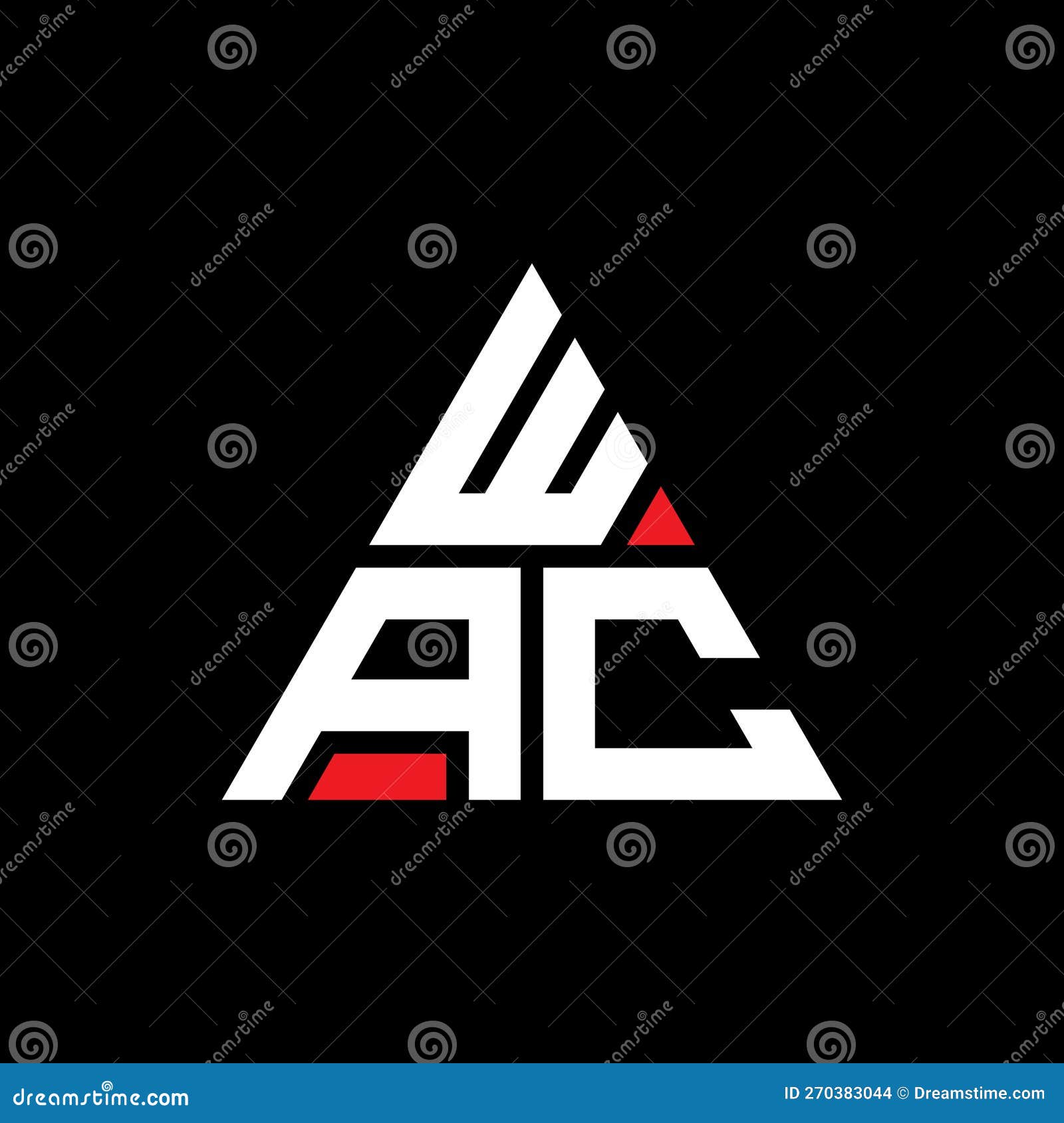 WAC Triangle Letter Logo Design with Triangle Shape. WAC Triangle Logo ...