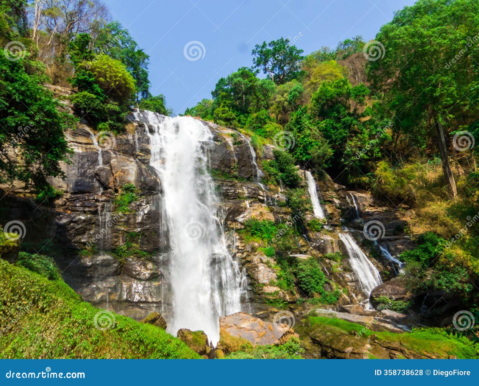 Wachirathan Waterfall, Chiang Mai, Thailand Stock Photo - Image of ...