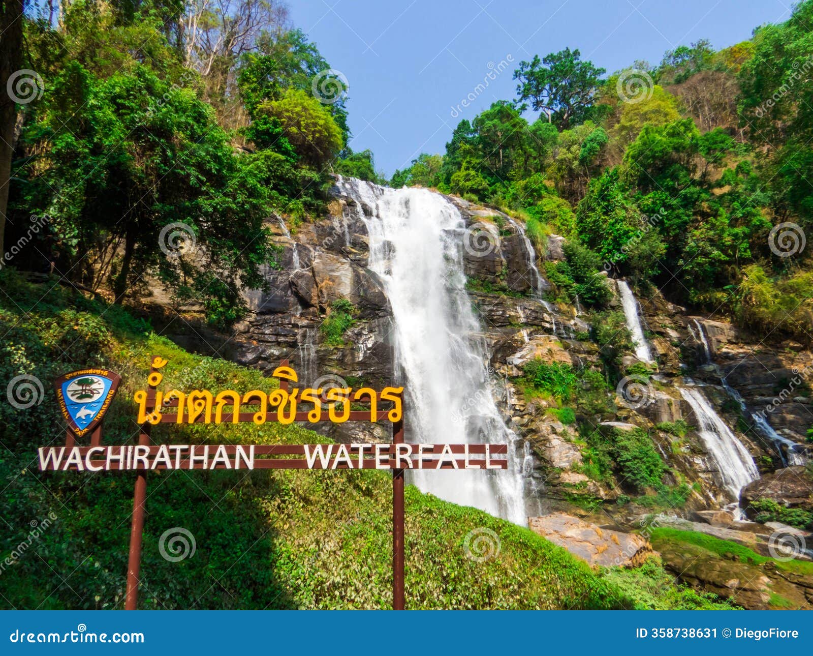 Wachirathan Waterfall, Chiang Mai, Thailand Stock Image - Image of ...