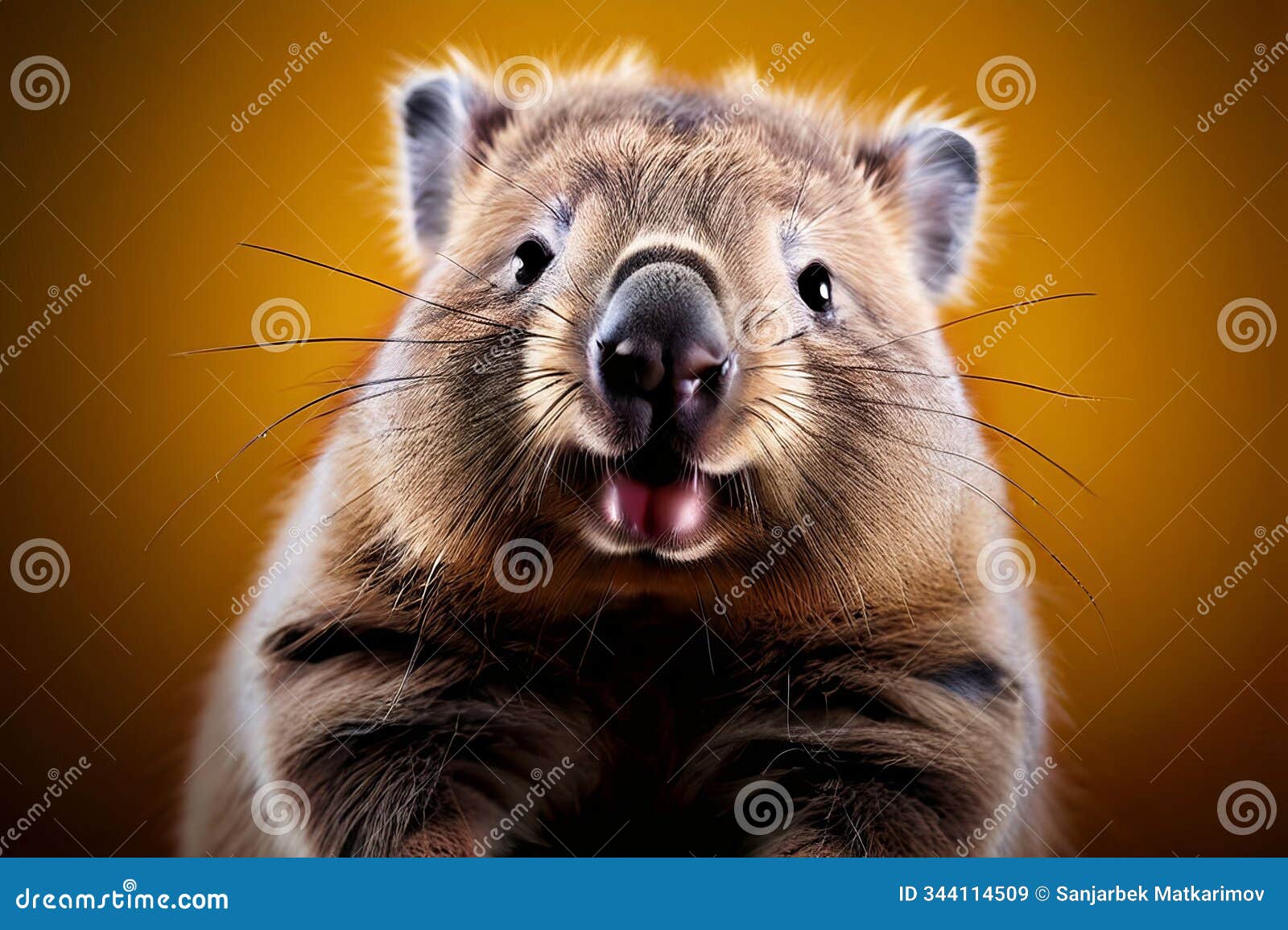 Wacky Wombat a Wombat with a Wacky Expression Looking Up Stock ...