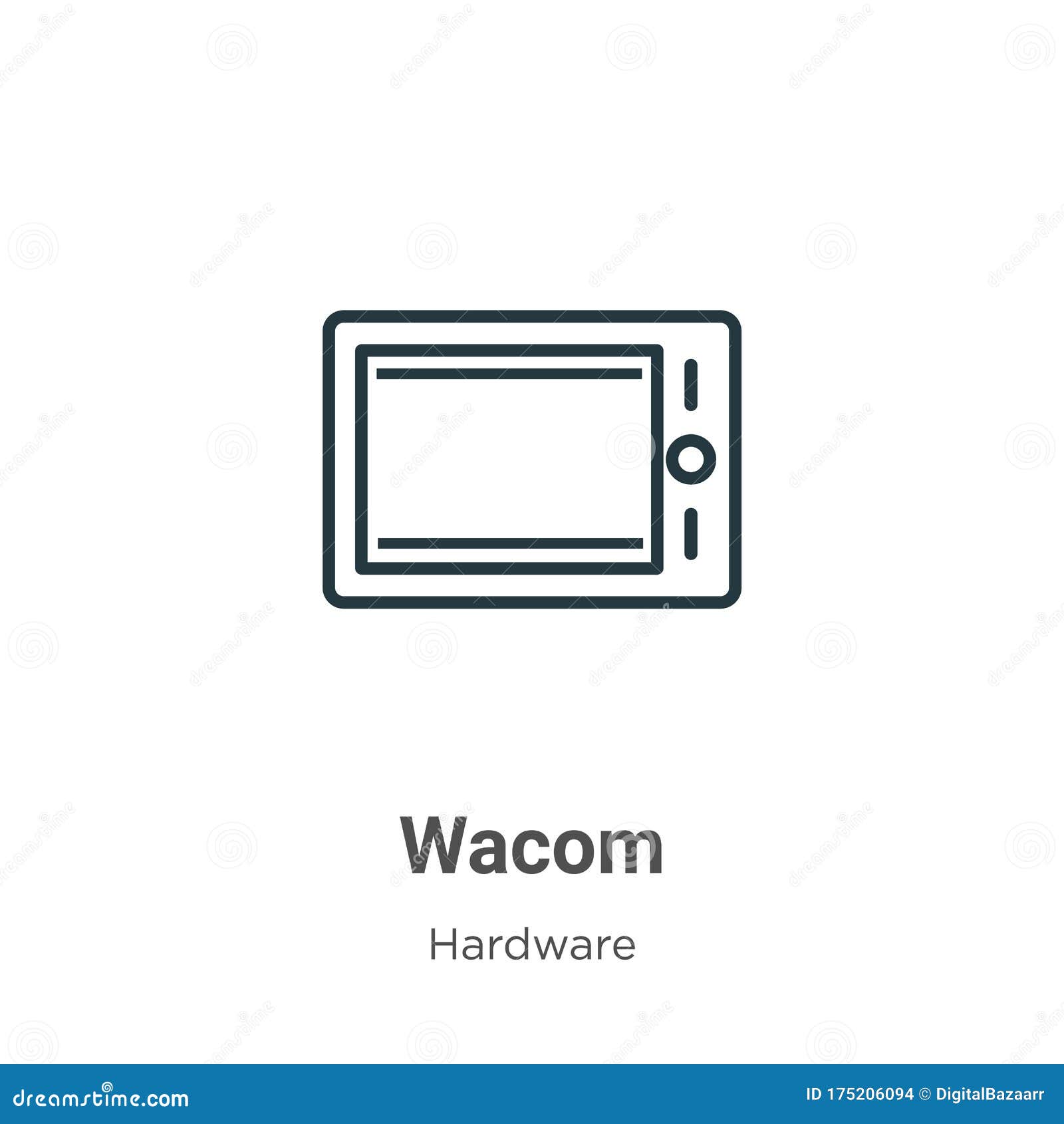 Wacom Outline Vector Icon. Thin Line Black Wacom Icon, Flat Vector ...