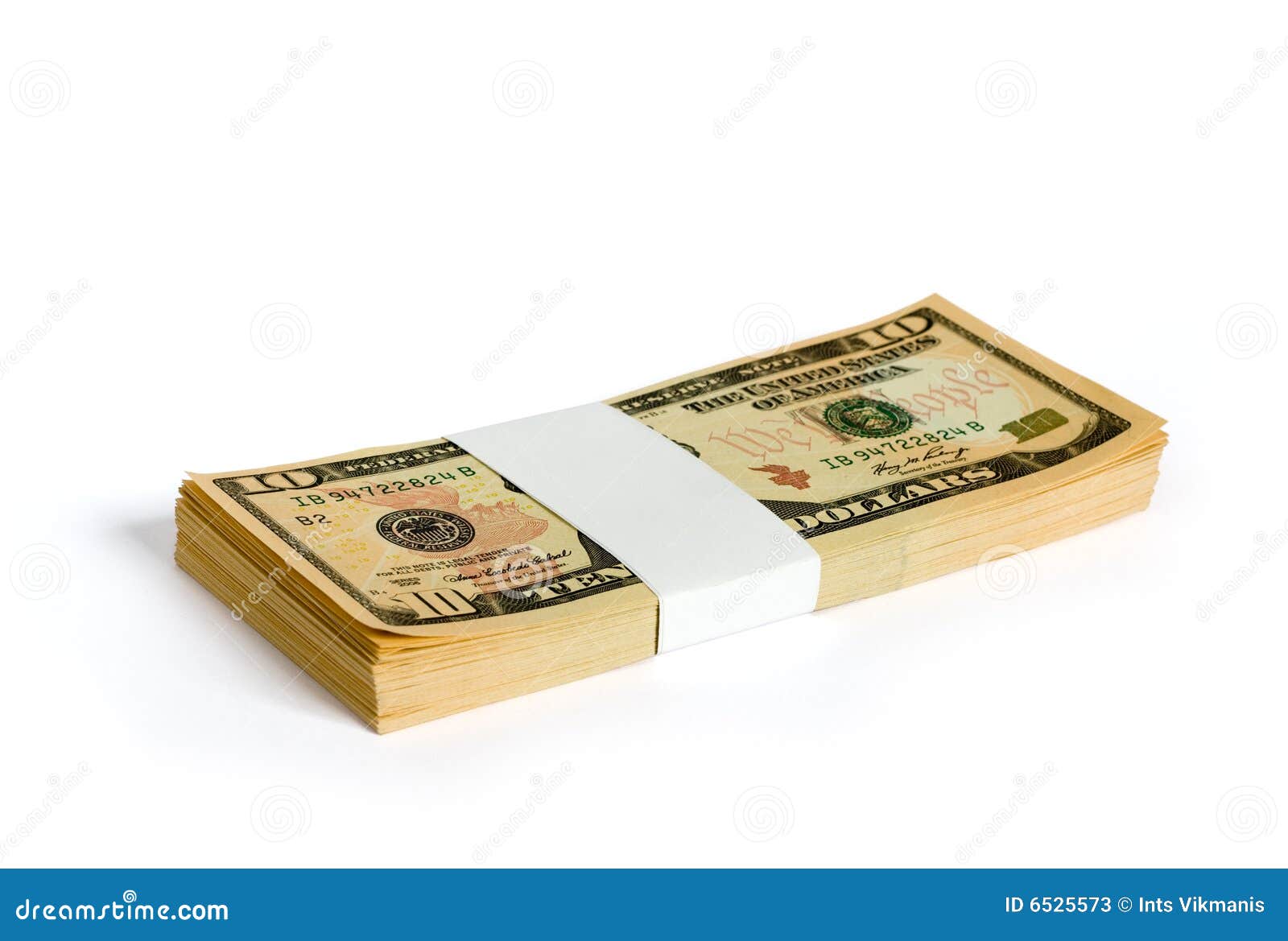 Wad of 10 Dollar Bank Notes Stock Image - Image of clipping, buck: 6525573