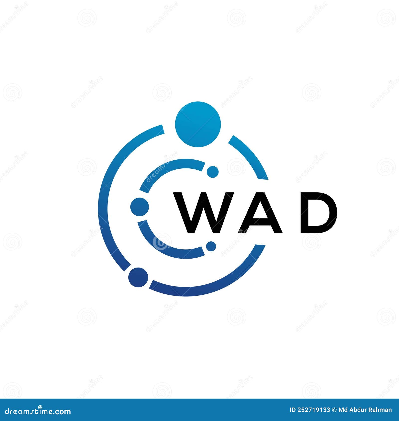 WAD Letter Technology Logo Design on White Background. WAD Creative ...