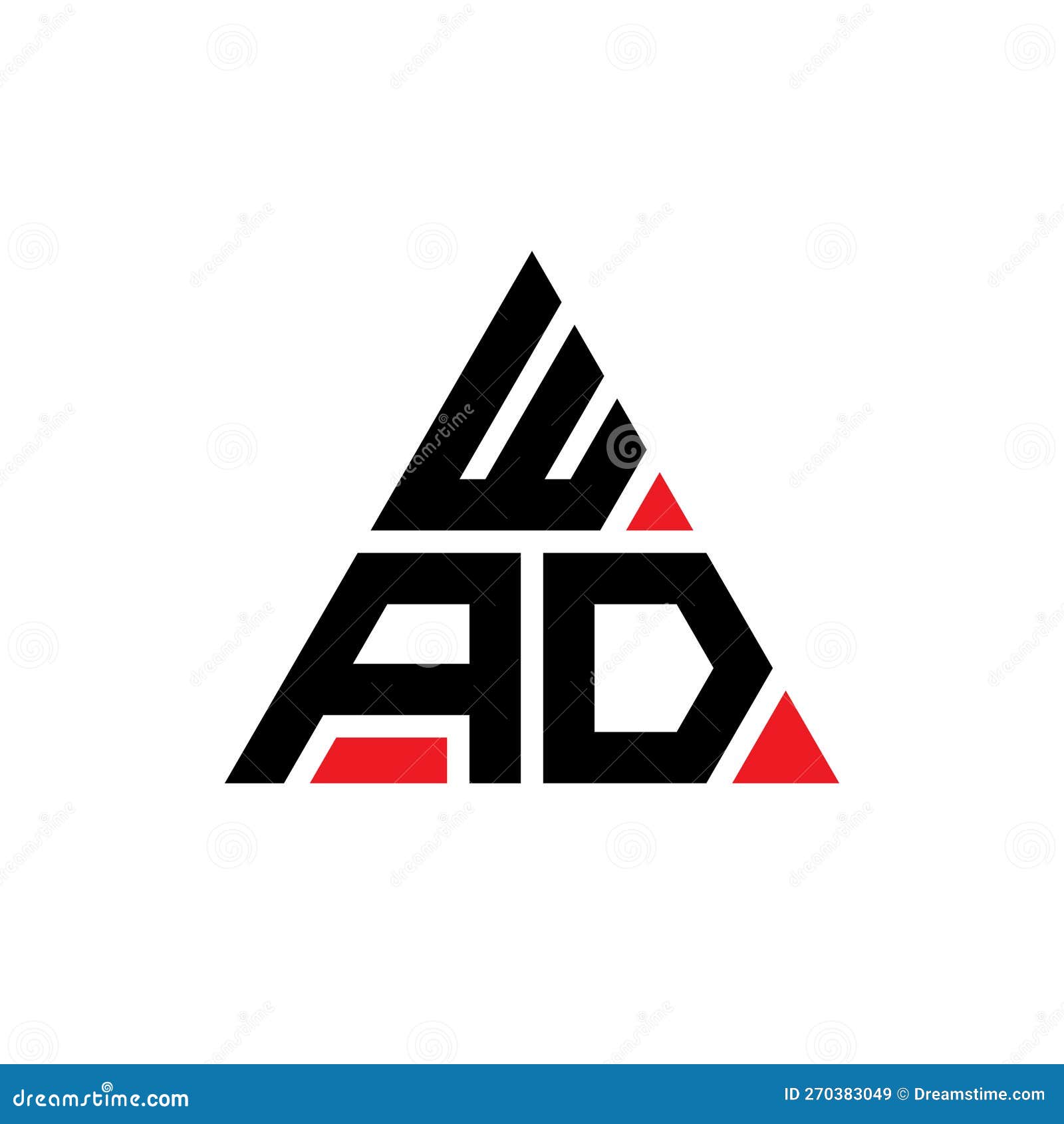 WAD Triangle Letter Logo Design with Triangle Shape. WAD Triangle Logo ...