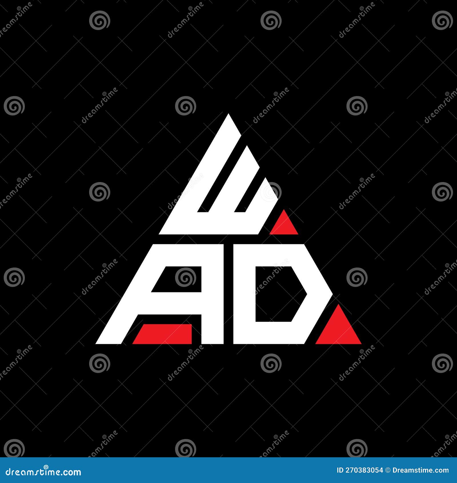 WAD Triangle Letter Logo Design with Triangle Shape. WAD Triangle Logo ...