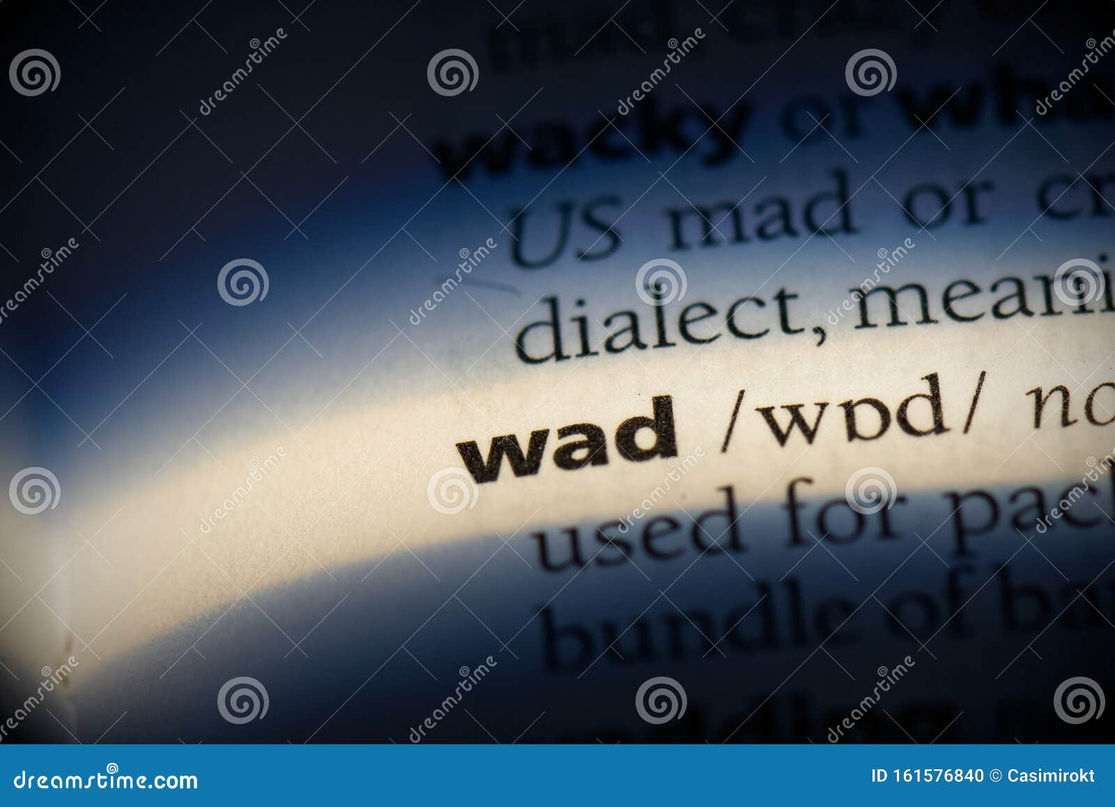 Wad stock photo. Image of close, word, text, macro, thesaurus - 161576840