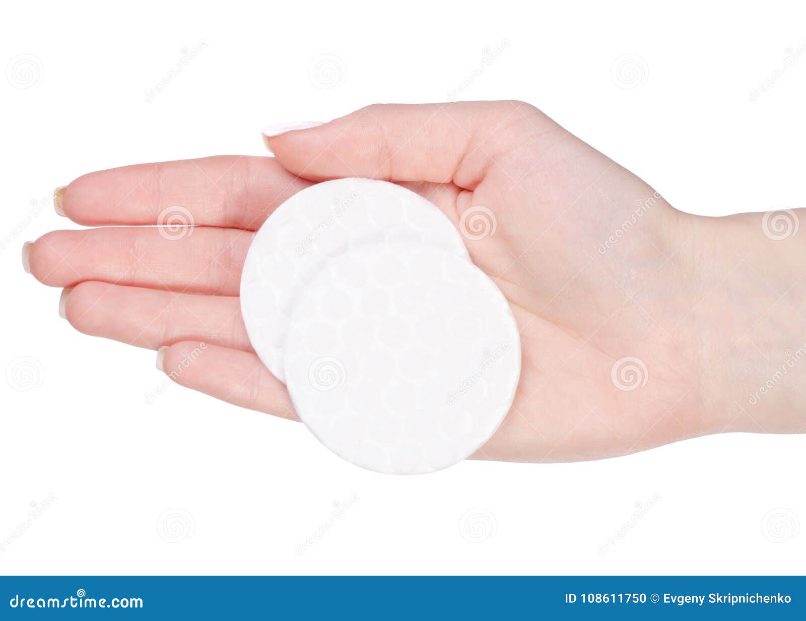 Wadded pads in hand stock photo. Image of clean, close - 108611750