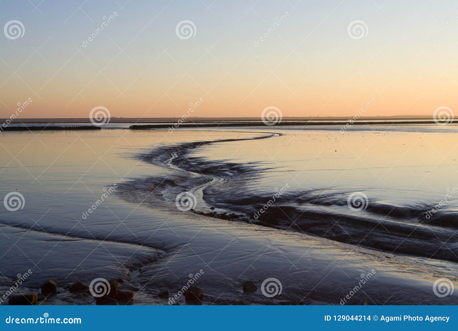 Waddenzee Bij Holwerd, Wadden Sea at Holwerd Stock Photo - Image of ...