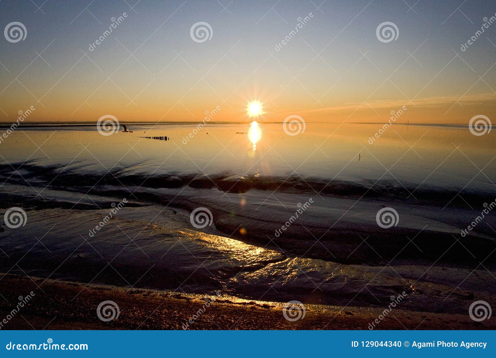 Waddenzee Bij Holwerd, Wadden Sea at Holwerd Stock Photo - Image of ...