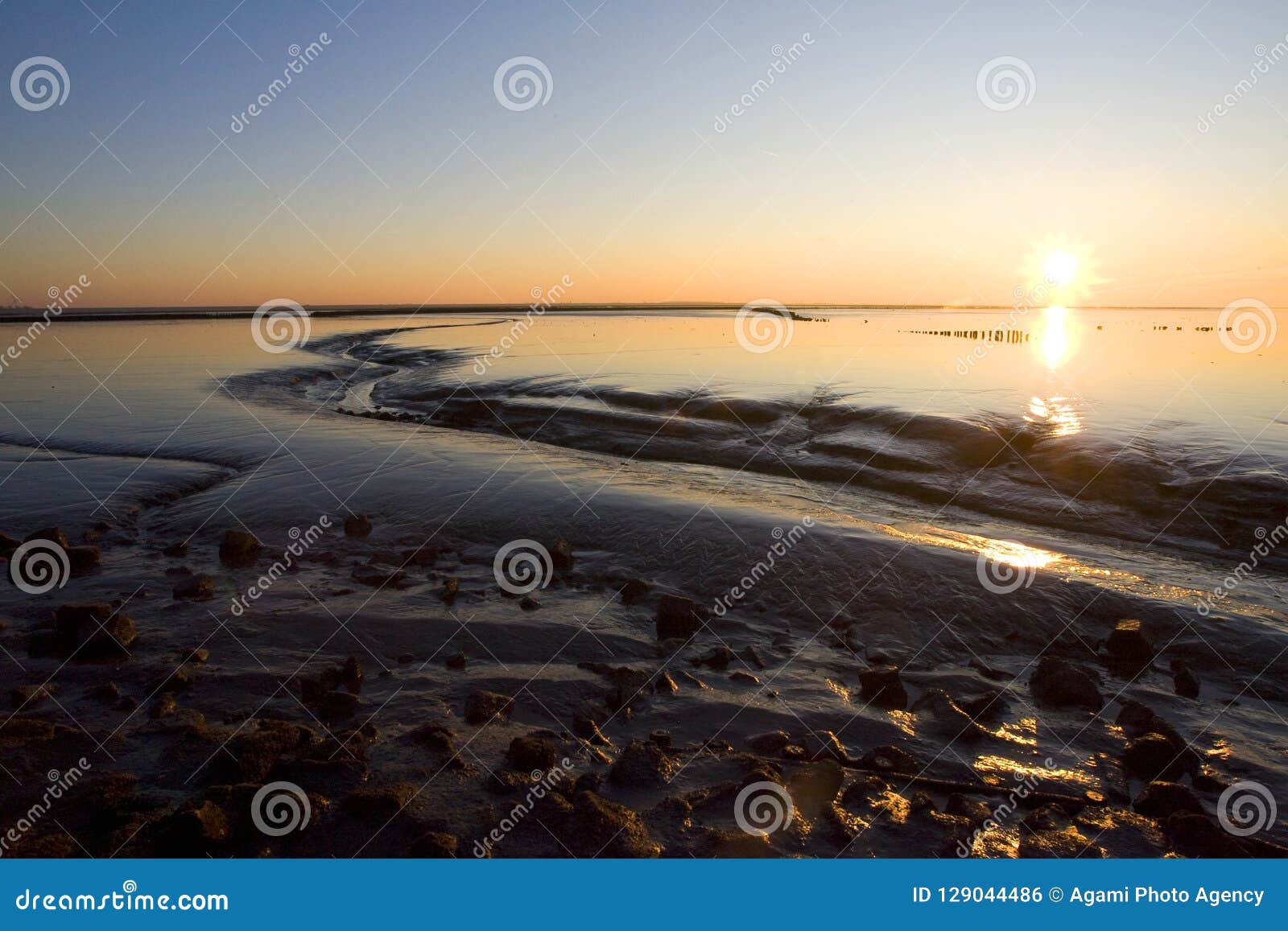 Waddenzee Bij Holwerd, Wadden Sea at Holwerd Stock Photo - Image of ...