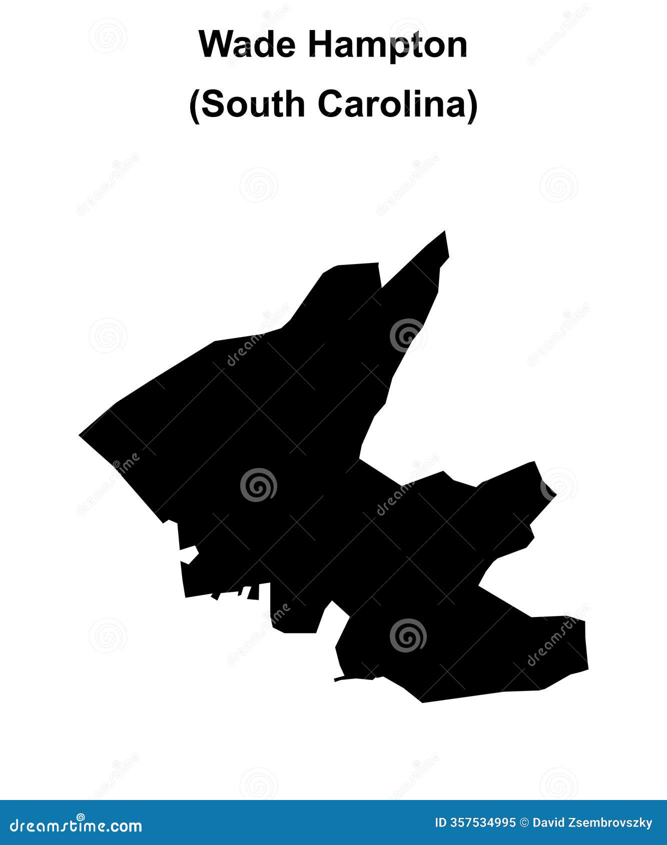 Wade Hampton outline map stock illustration. Illustration of border ...