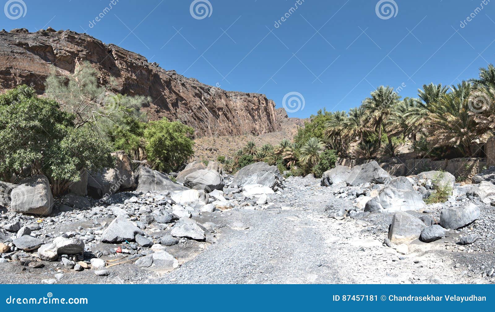 Wadi a Dry River Bed in the Middle East Stock Image - Image of rocks ...