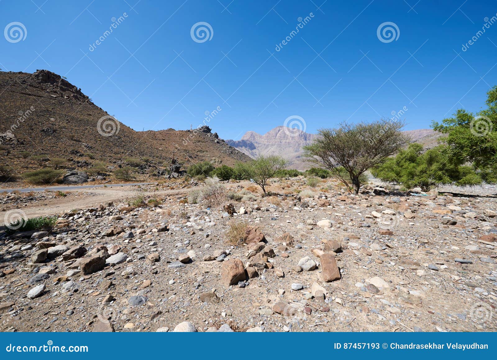 Wadi a Dry River Bed in the Middle East Stock Image - Image of boulders ...