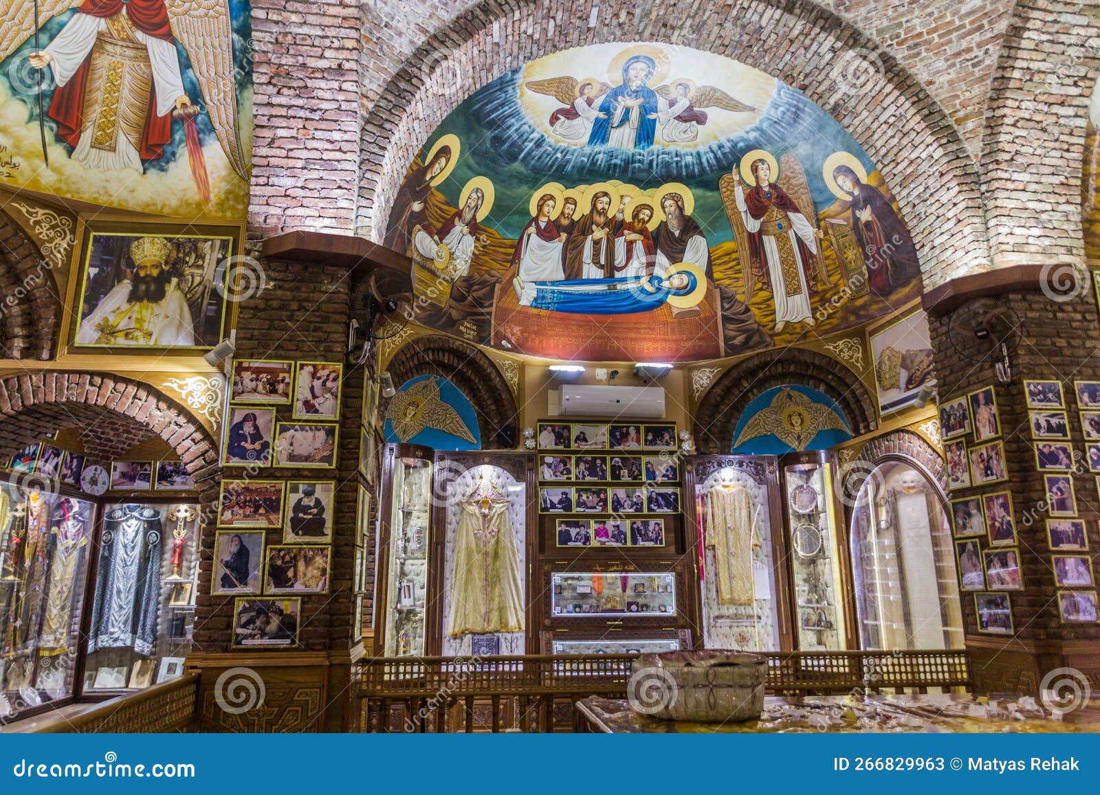 WADI NATRUN, EGYPT - JANUARY 30, 2019: Interior of Saint Pishoy (Bishoi ... WADI NATRUN, EGYPT - JANUARY 30, 2019: Interior of Saint Pishoy (Bishoi ...