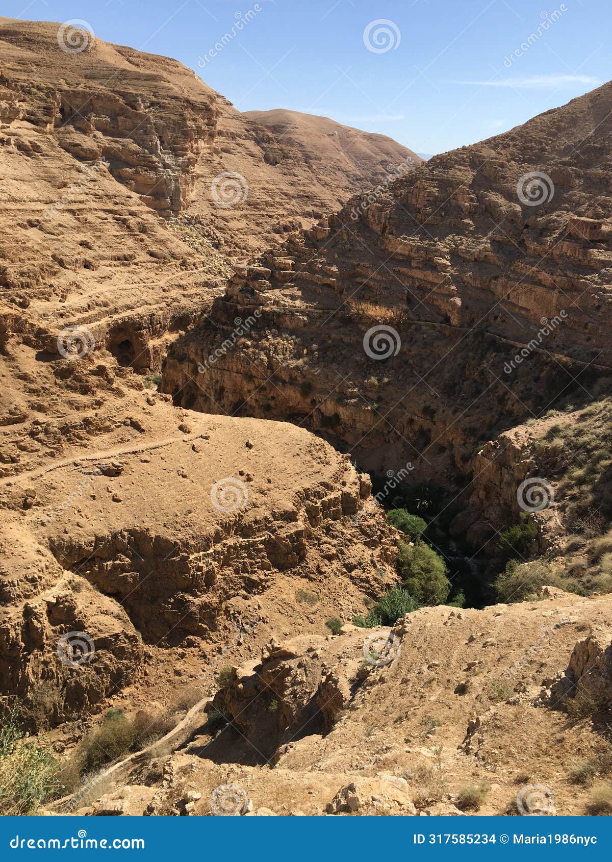 Wadi Quelt, Valley of Shadow of Death, in Israel. Stock Photo - Image ...