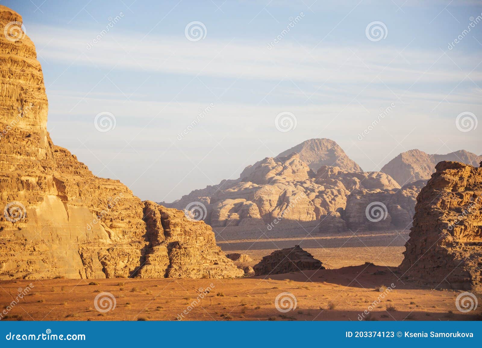 Wadi Ram Desert. Jordan Landscape Stock Image - Image of sunny, view ...