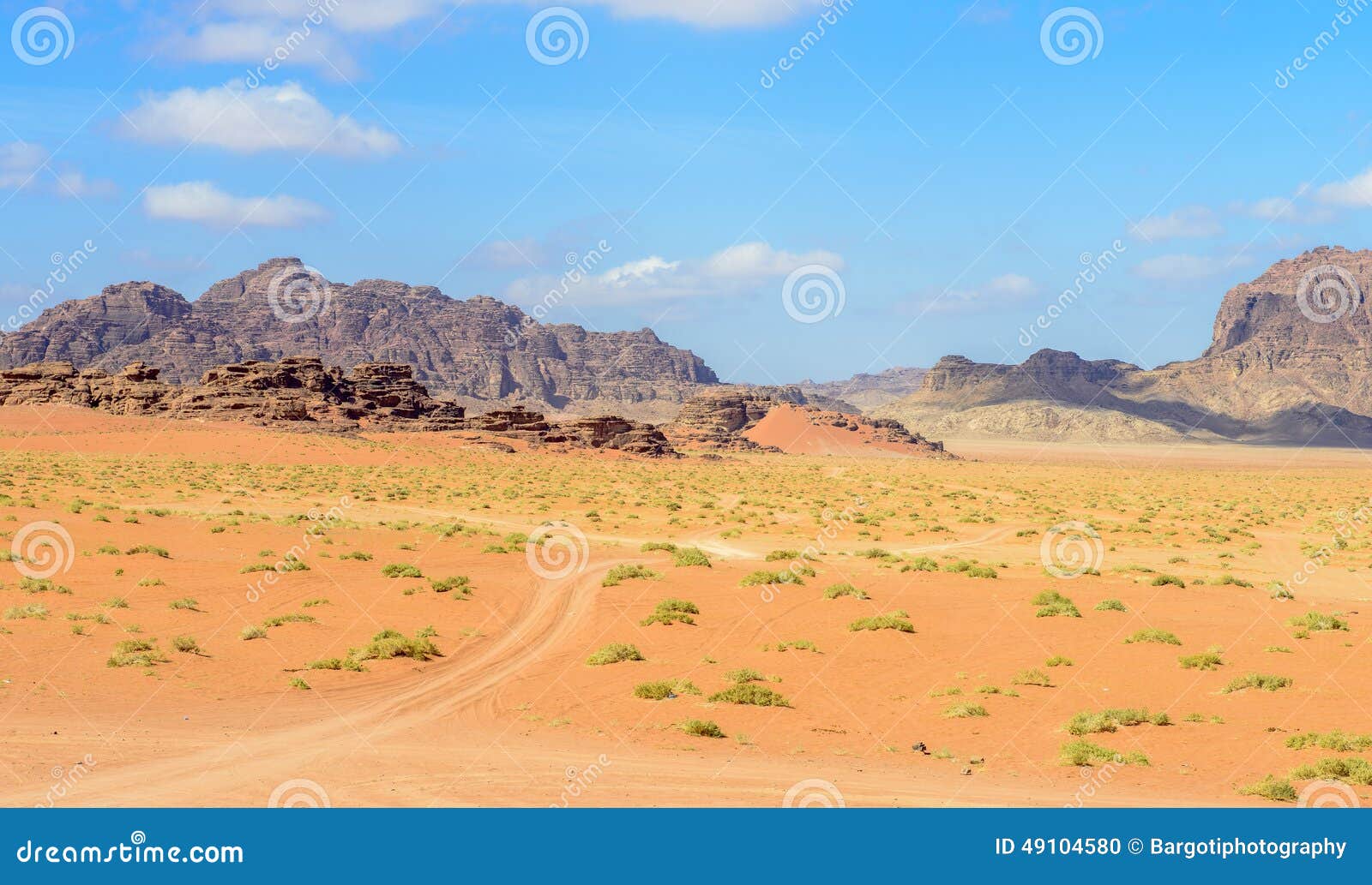 Wadi Rum desert in Jordan stock photo. Image of granite - 49104580