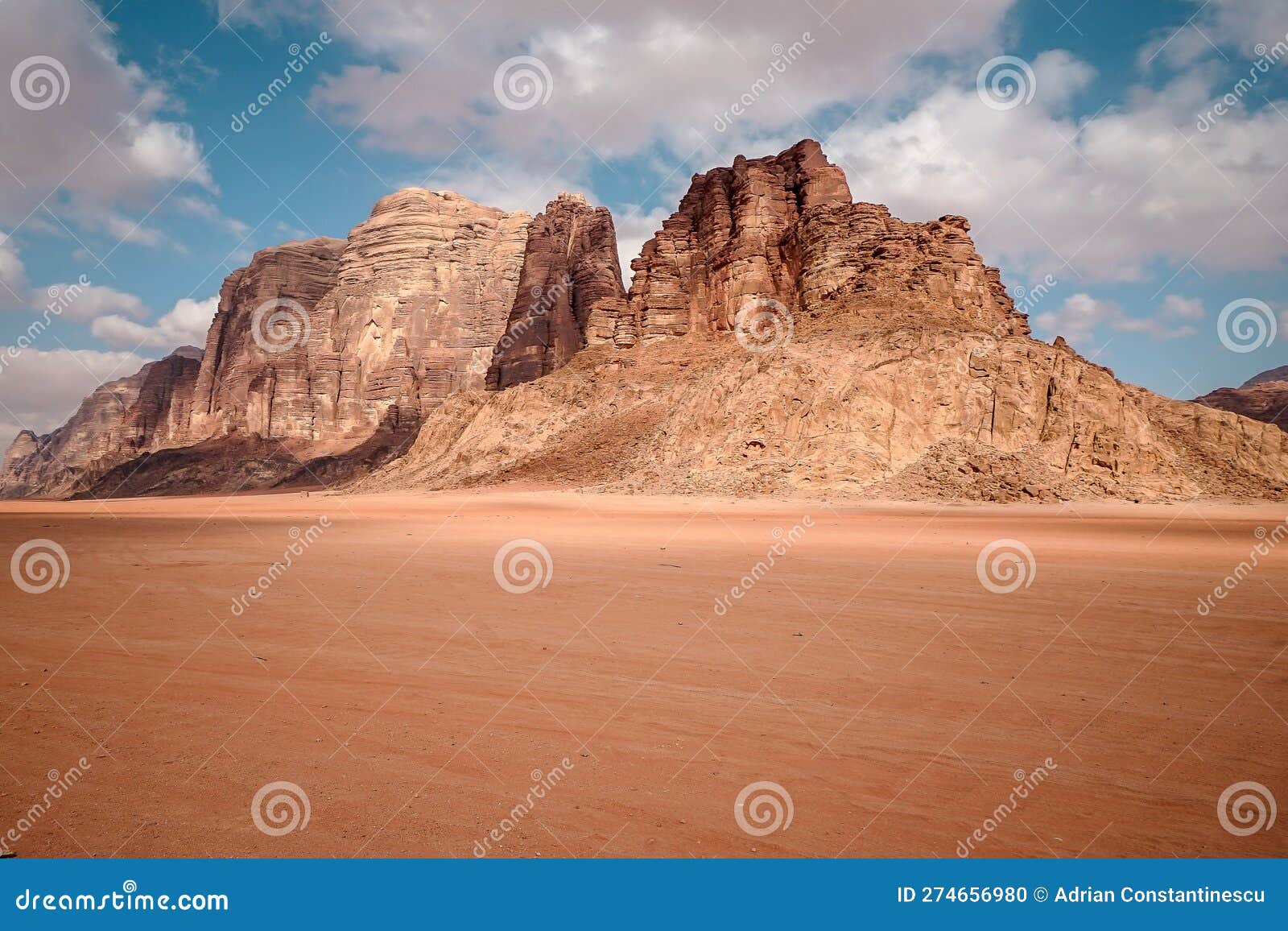 Wadi rum rocks and sand stock photo. Image of sandstone - 274656980